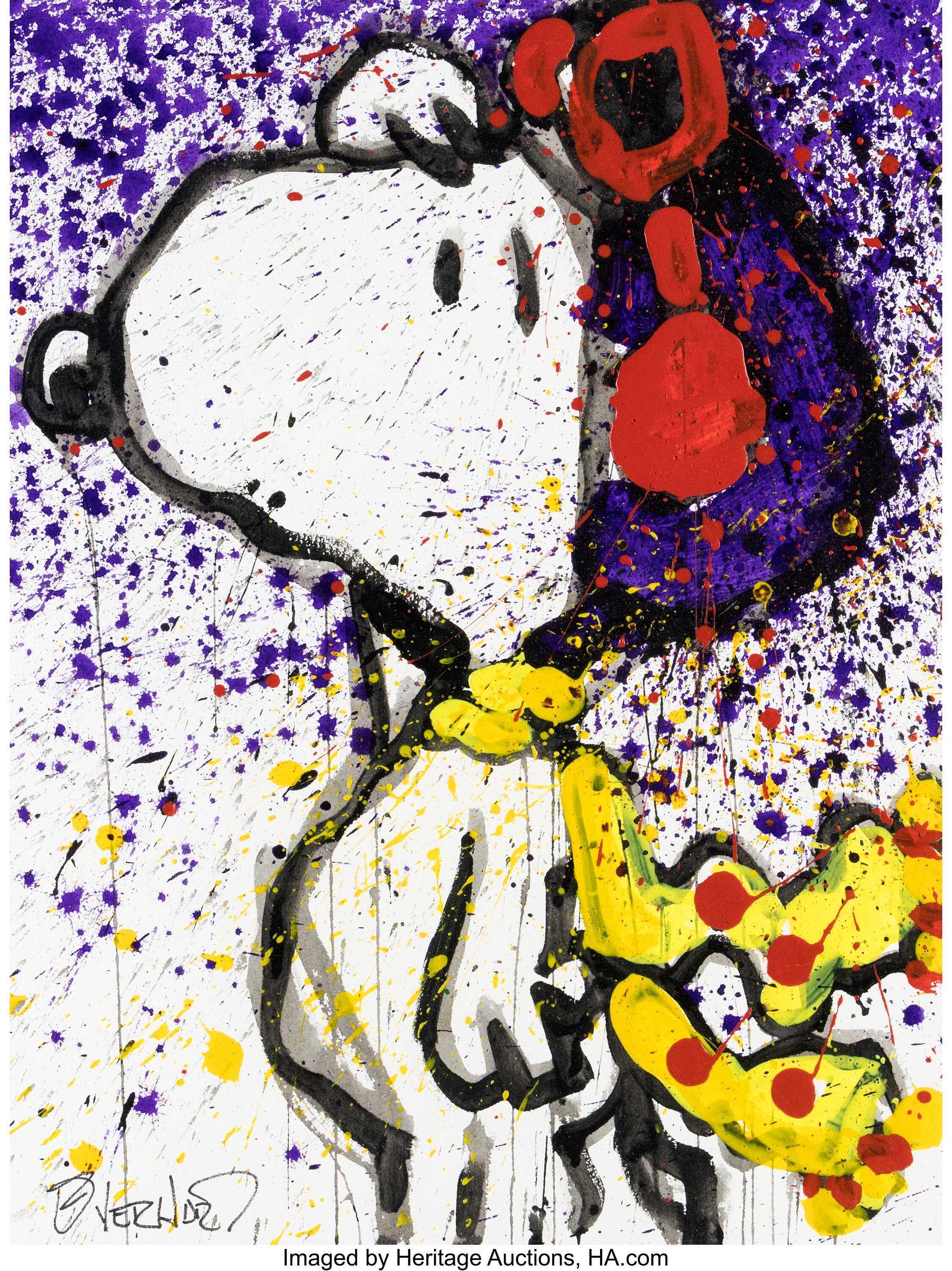 Tom Everhart "To Remember...February 13, 2000" Snoopy Original | Lot ...
