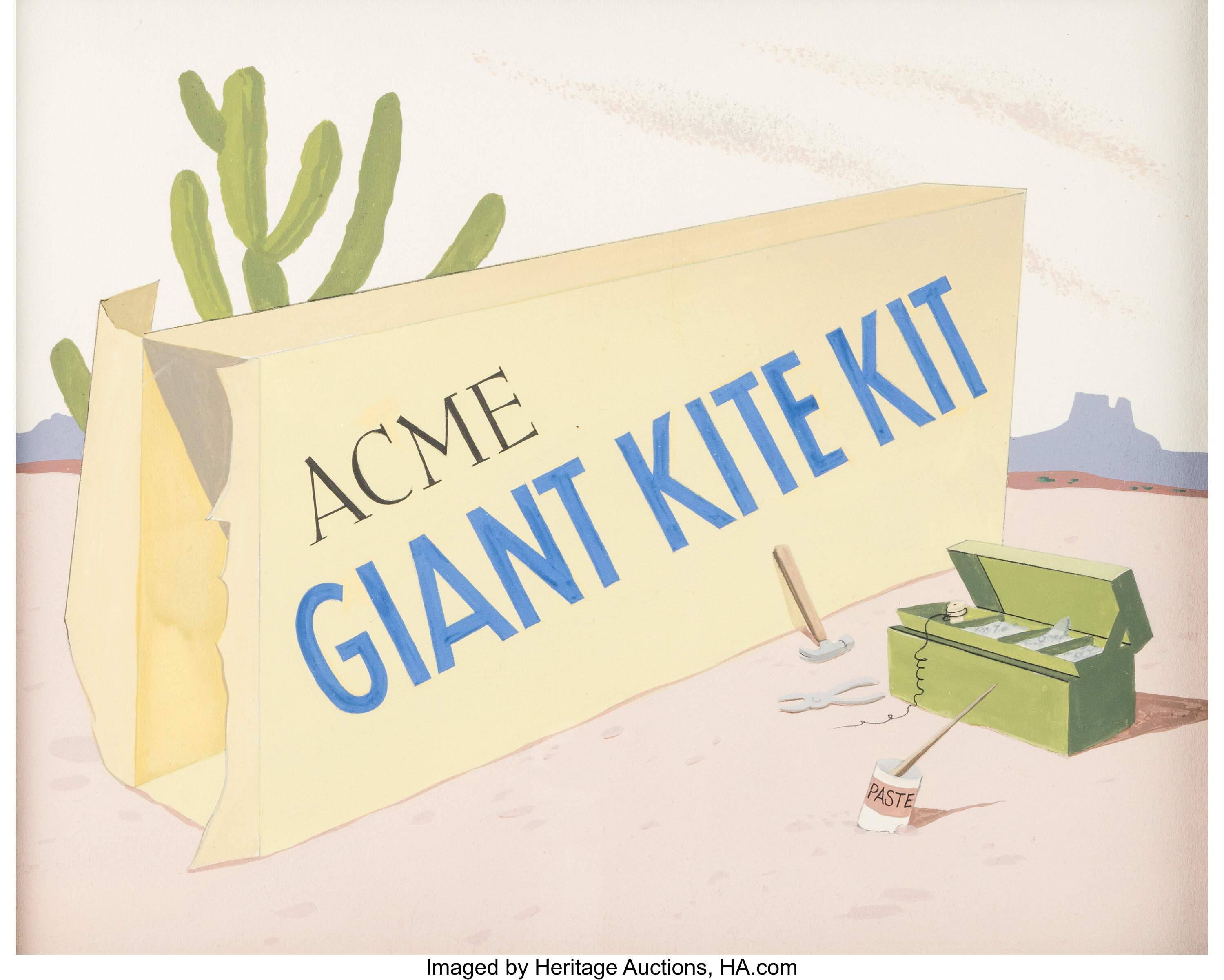 Wile E. Coyote "Zipping Along" Original Production Background with ...