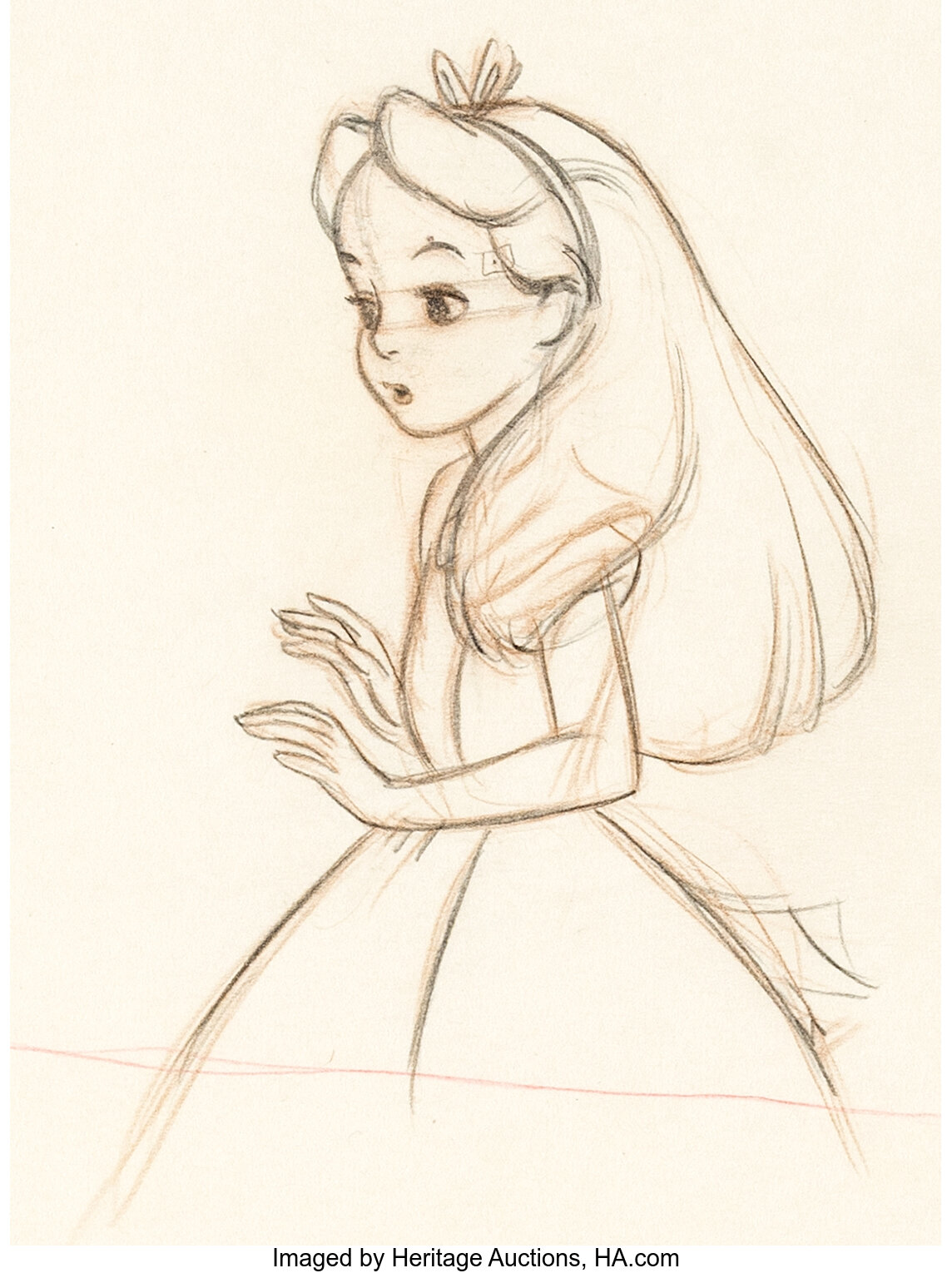 Alice in Wonderland Alice Animation Drawing (Walt Disney, 1951 ...
