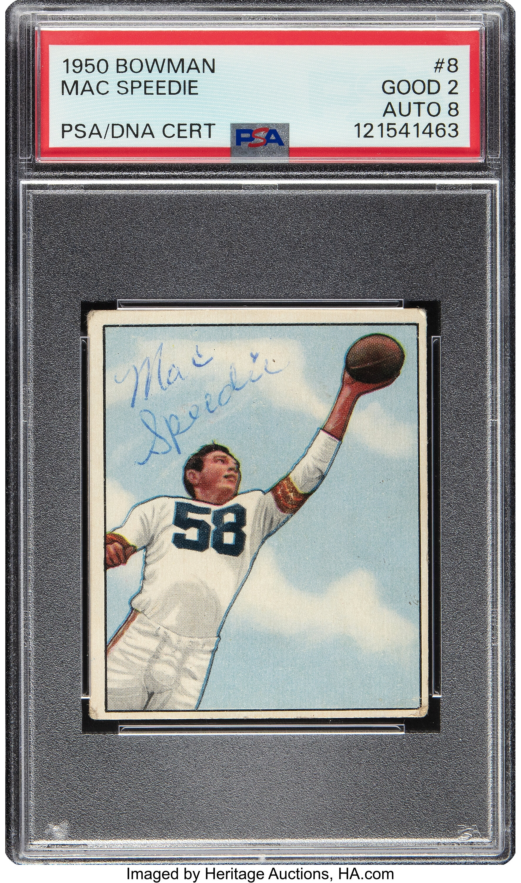 Signed 1950 Bowman Mac Speedie Rookie #8 PSA Good 2, PSA/DNA Auto | Lot ...