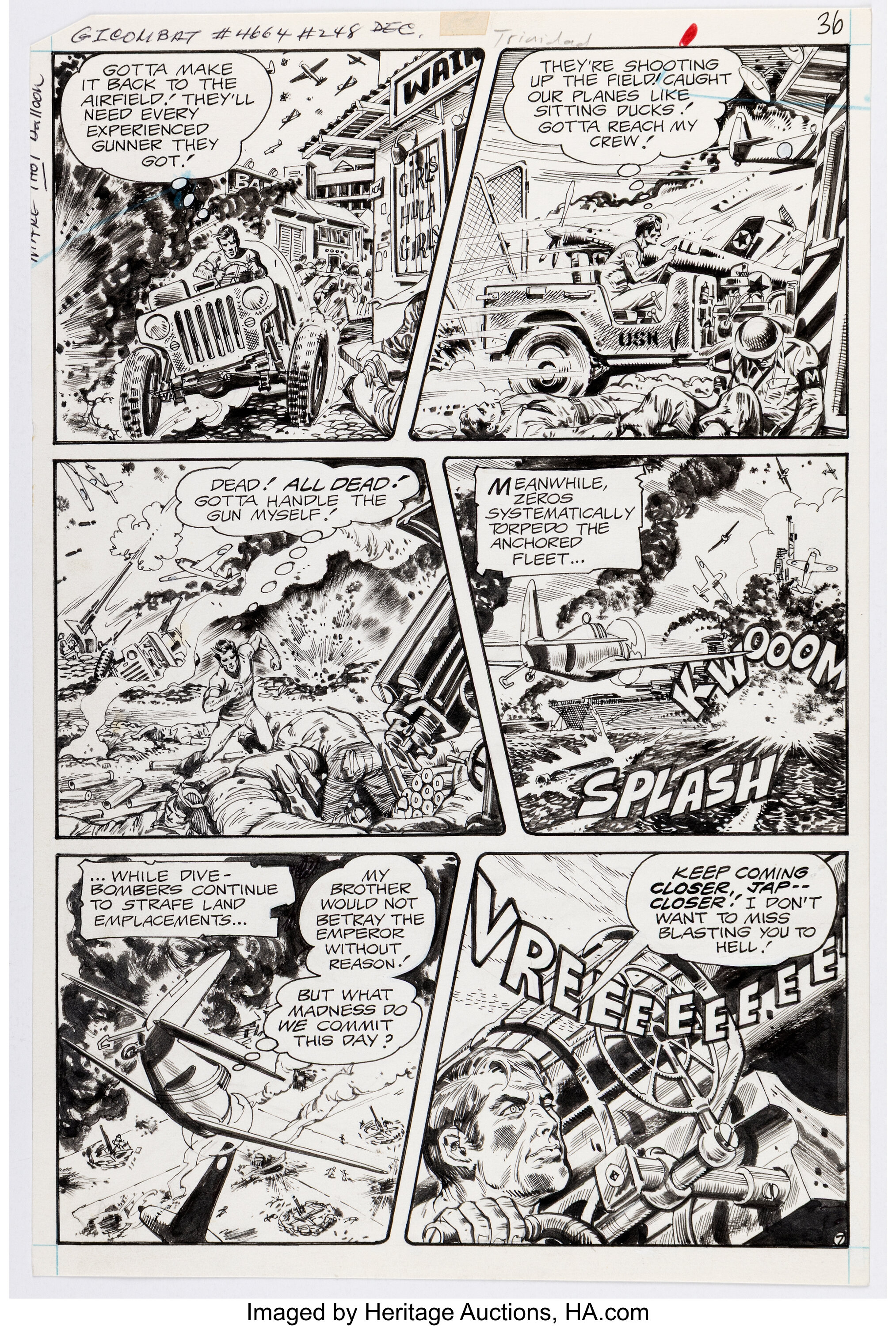 Angel Trinidad G.I. Combat #248 "3 Roads to Pearl!" Story Page 7 | Lot ...