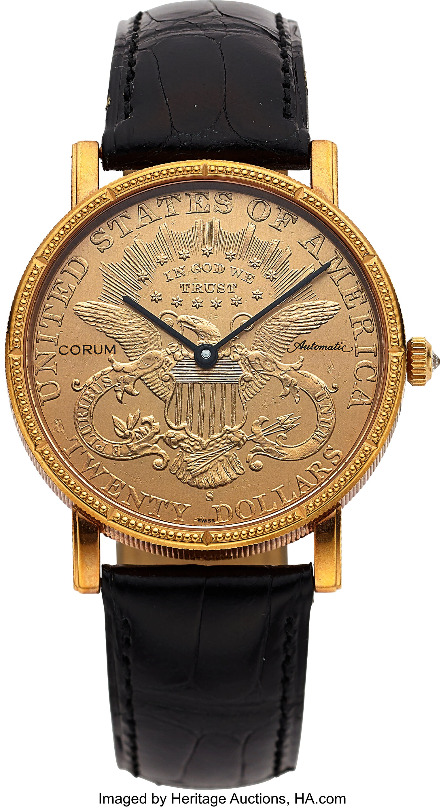 Corum Twenty Dollar Gold Coin Wristwatch With Gold 1898 Coin Case | Lot ...