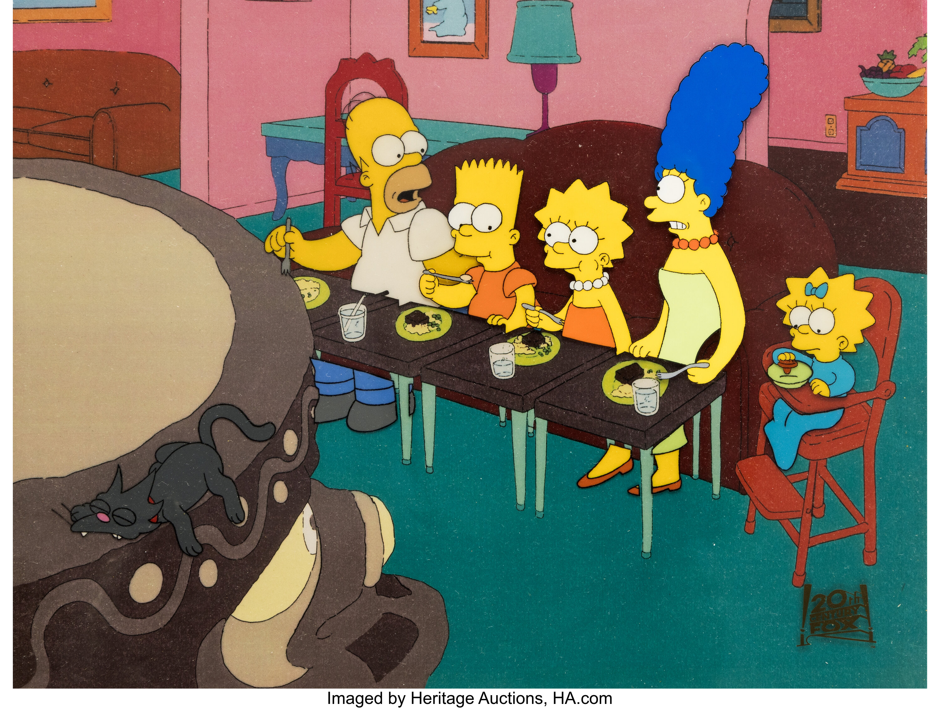 The Simpsons "Blood Feud" Simpsons Family and Snowball Production | Lot ...