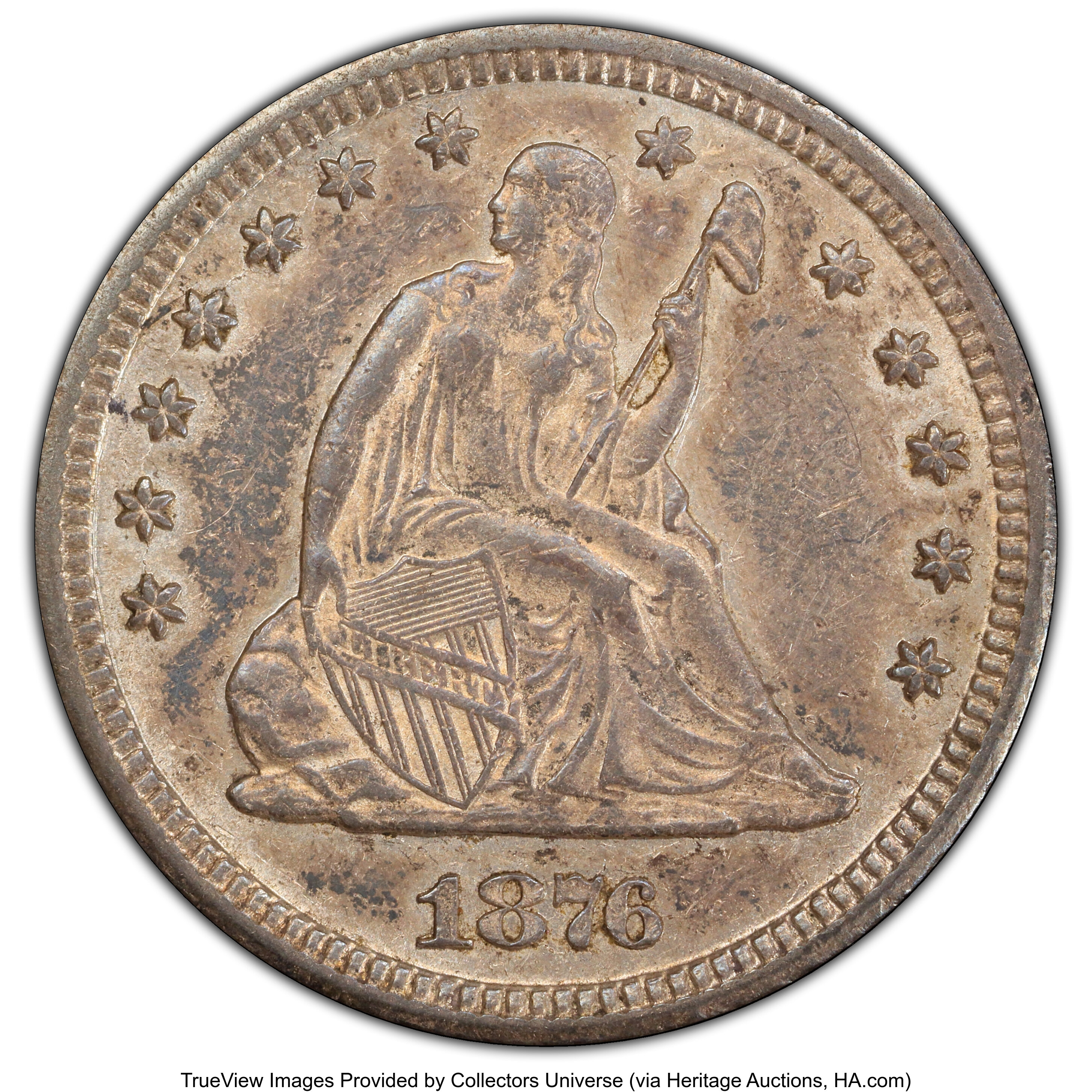 1876-CC 25C AU50 PCGS. PCGS Population: (30/321 and 0/9+). Mintage ...