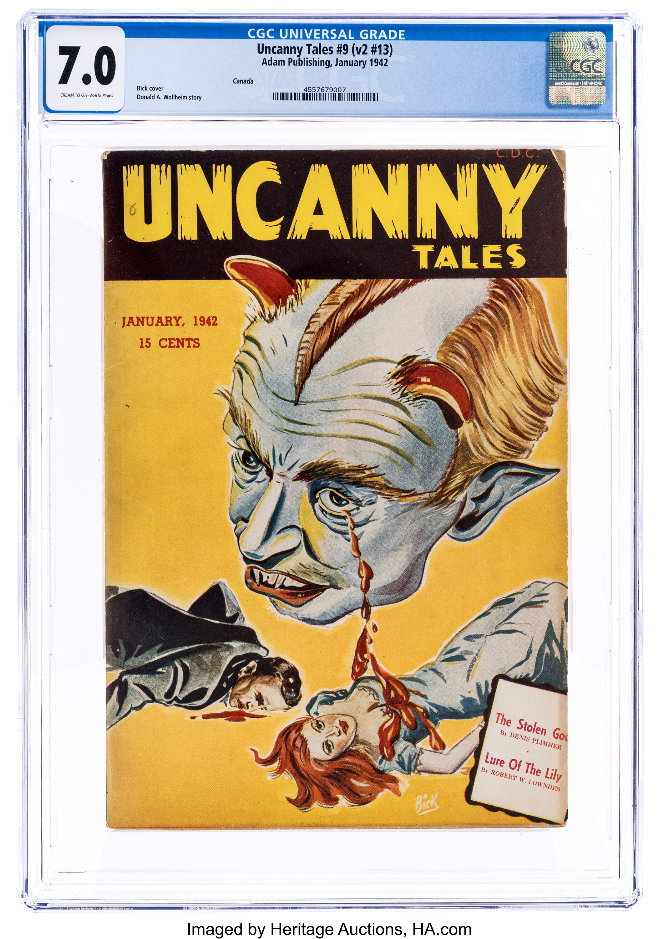 Uncanny Tales #9 January 1942 (Adam) CGC FN/VF 7.0 Cream to | Lot ...