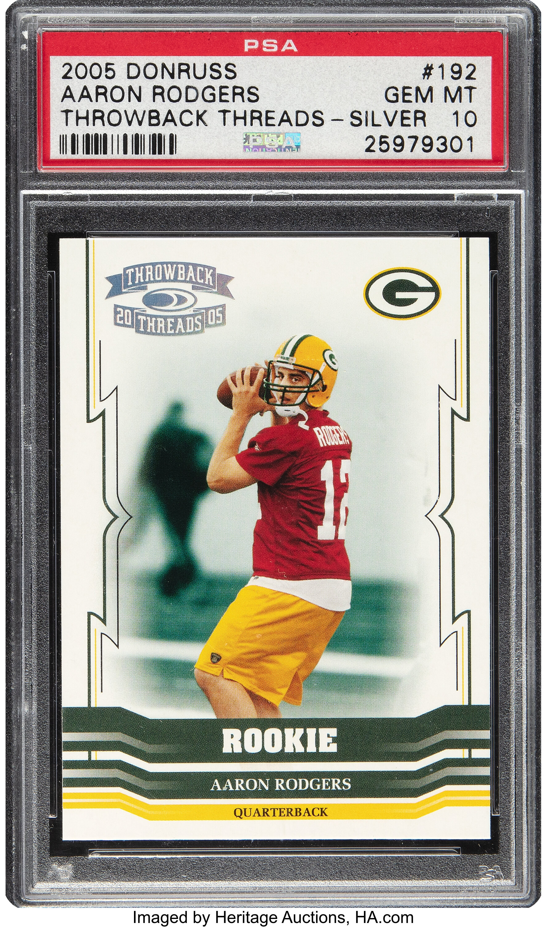 2005 Donruss Aaron Rodgers (Throwback Threads-Silver) Rookie #192 | Lot ...