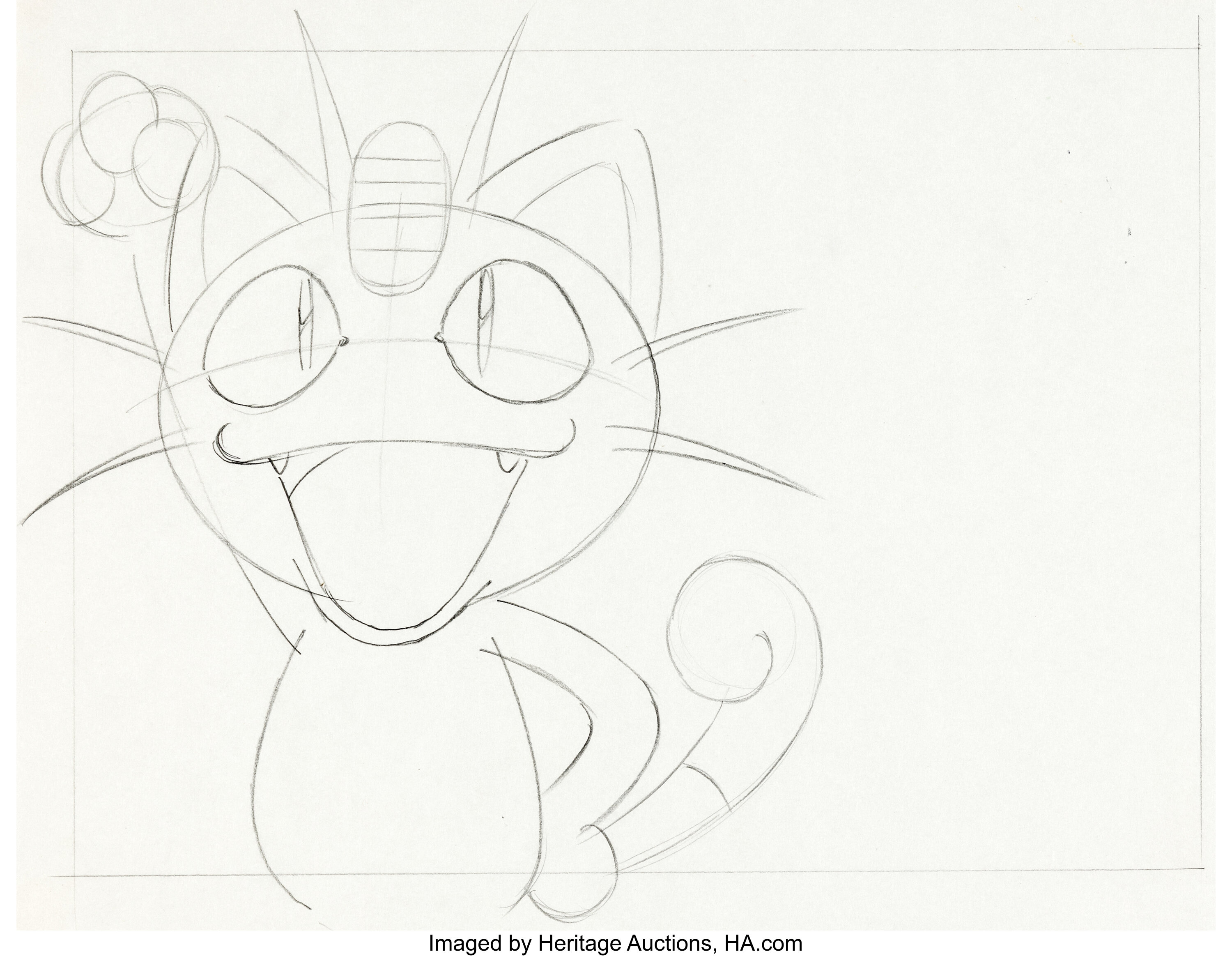 Pokémon Meowth Correction Drawing (OLM, c. 1997-2002).... Animation ...