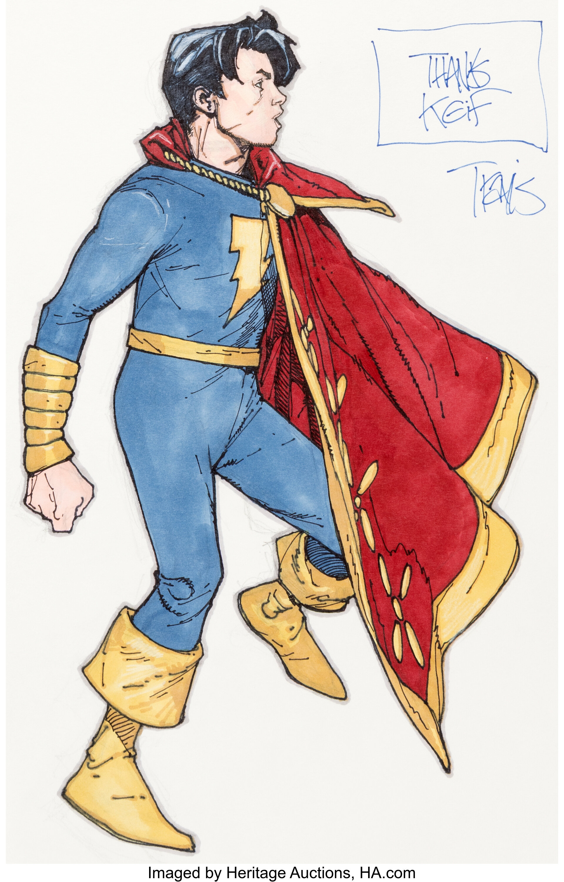 Travis Charest - Captain Marvel Jr. Illustration Original Art | Lot ...