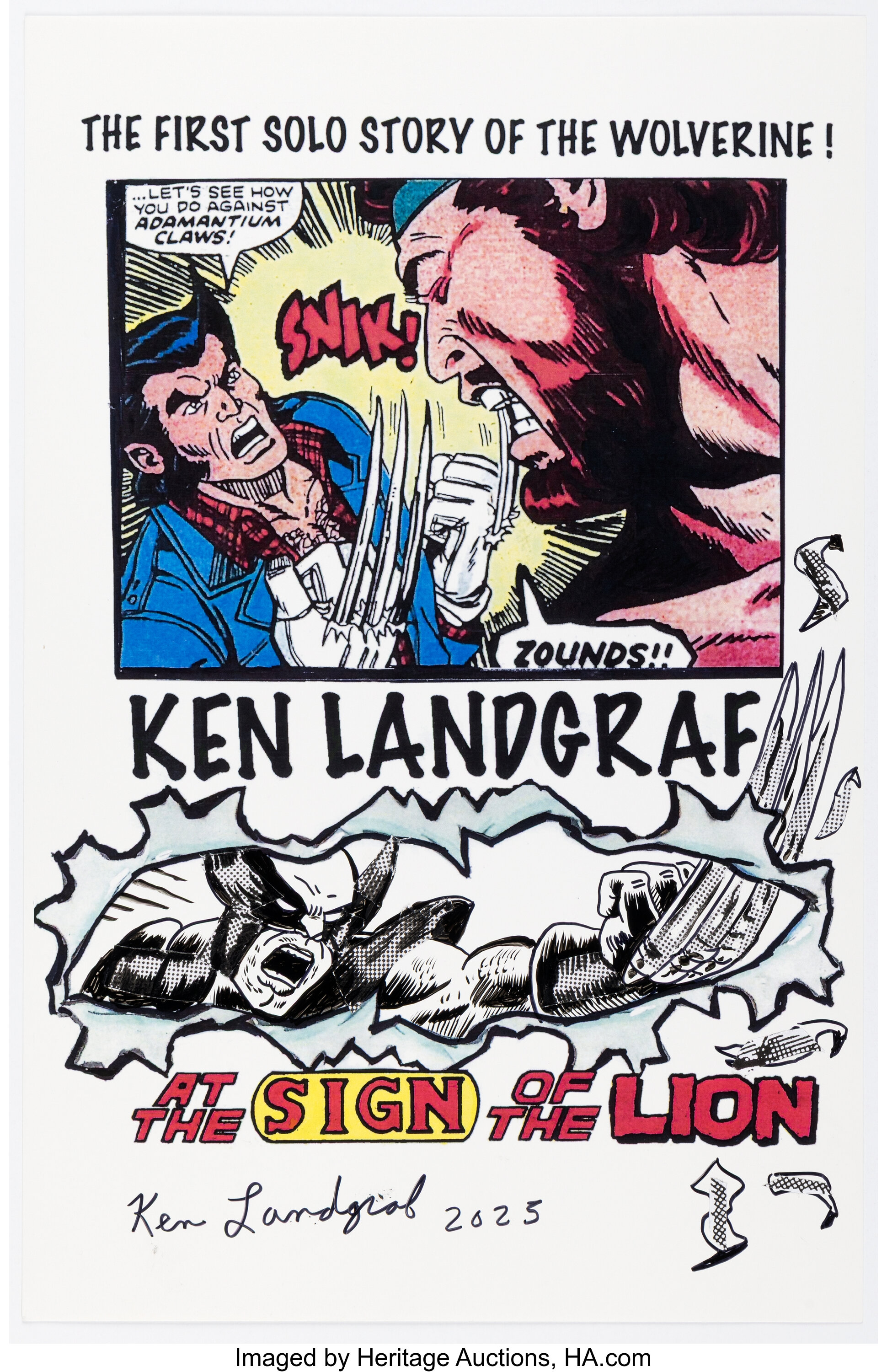 Ken Landgraf "The First Solo Story of the Wolverine" Remarqued | Lot ...