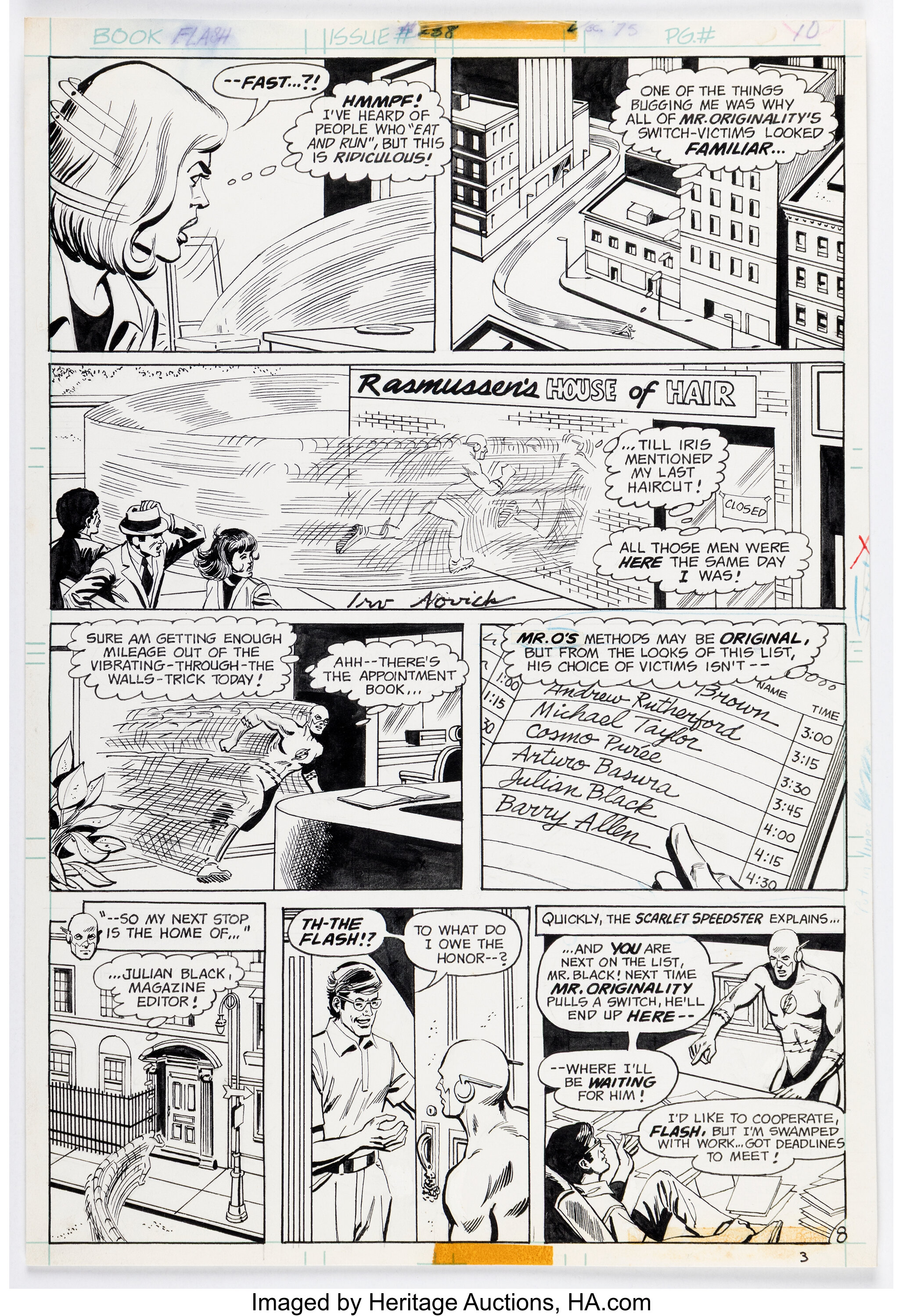 Irv Novick and Frank McLaughlin The Flash #238 Story Page 8 | Lot ...