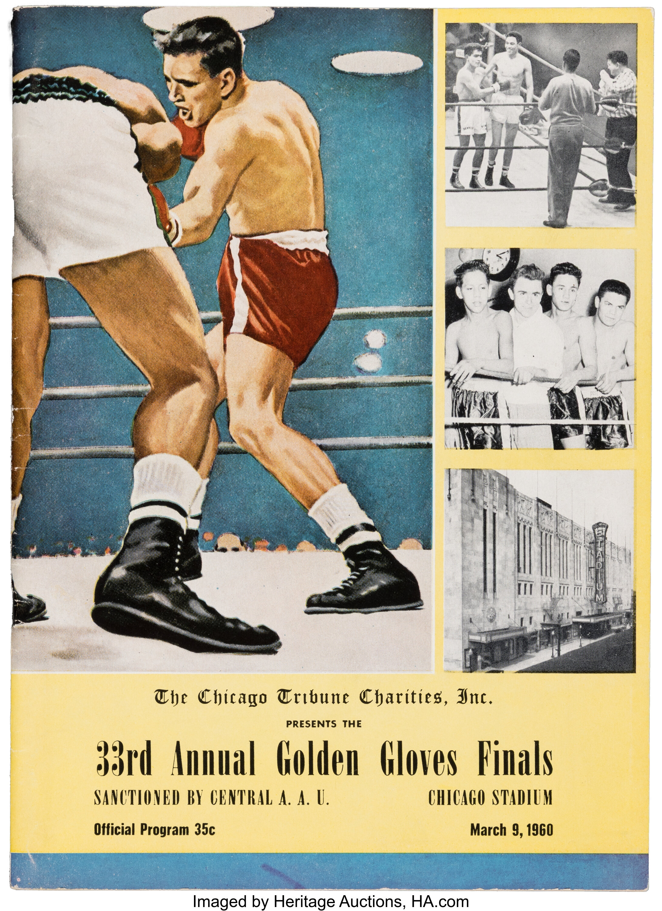 1960 Cassius Clay (Muhammad Ali) Golden Gloves Program & Passes Lot ...