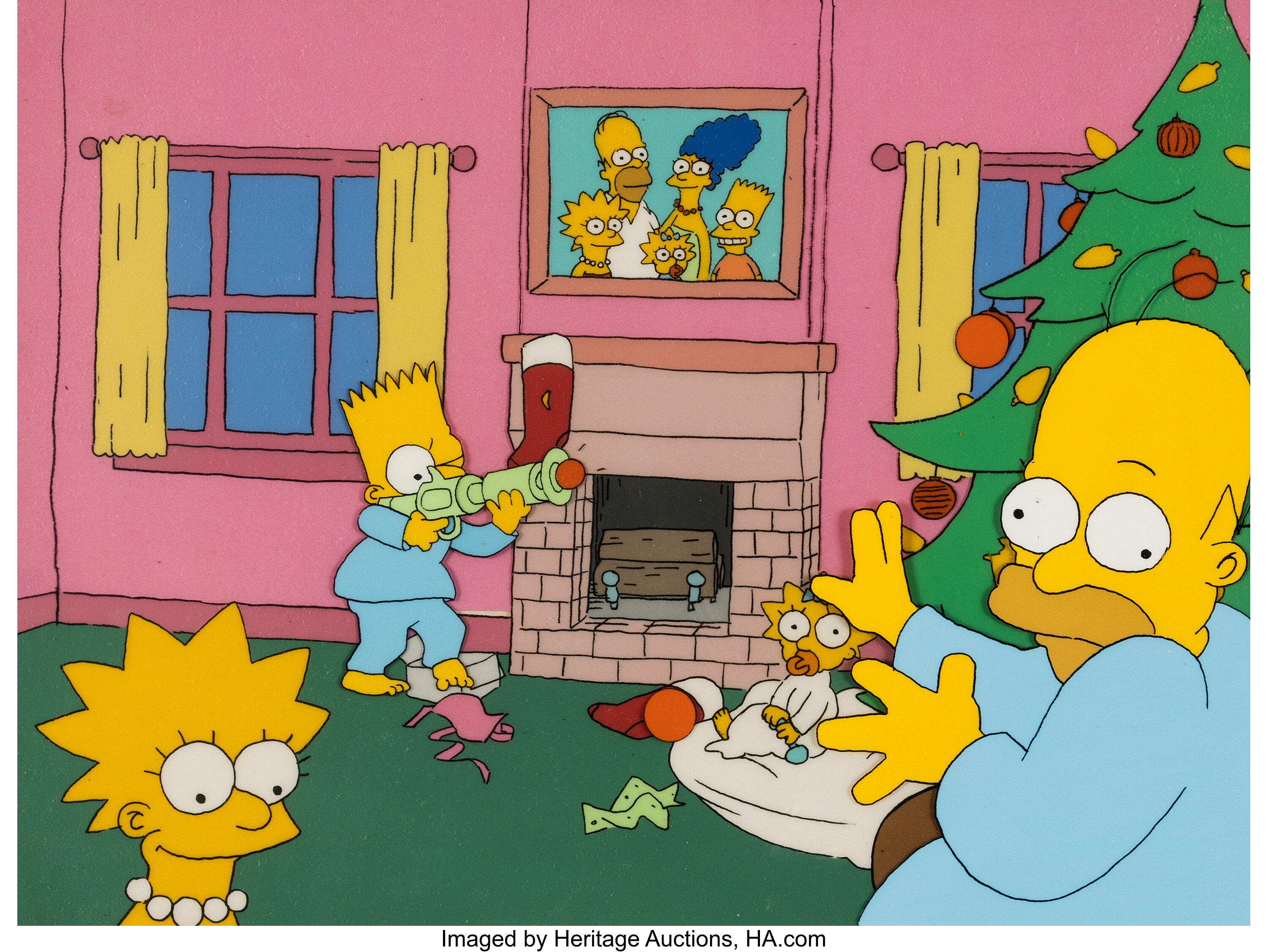 The Tracey Ullman Show "Simpsons Xmas" Bart, Homer, Lisa, and | Lot ...