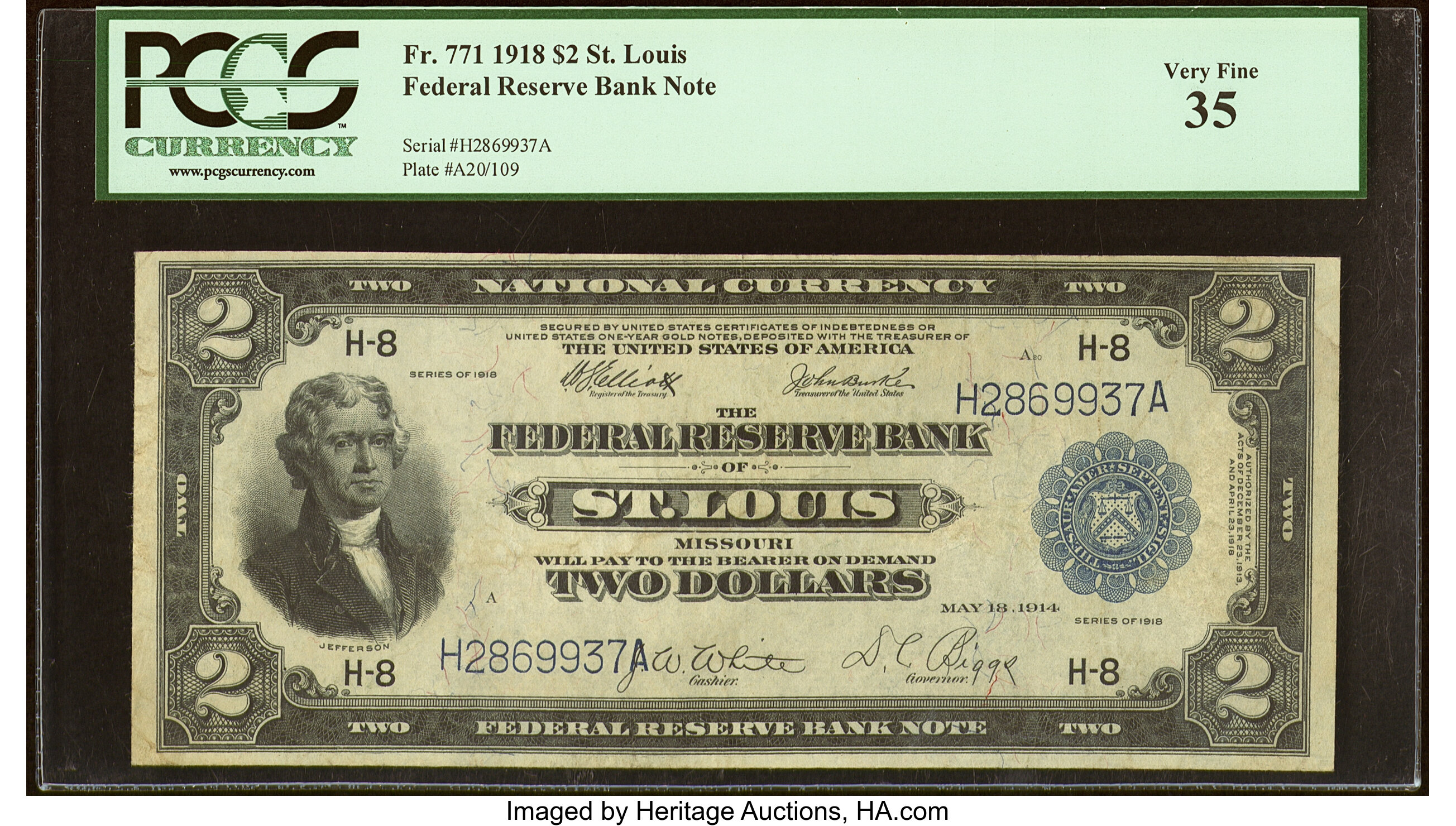 Fr. 771 $2 1918 Federal Reserve Bank Note PCGS Very Fine 35.. ... | Lot ...