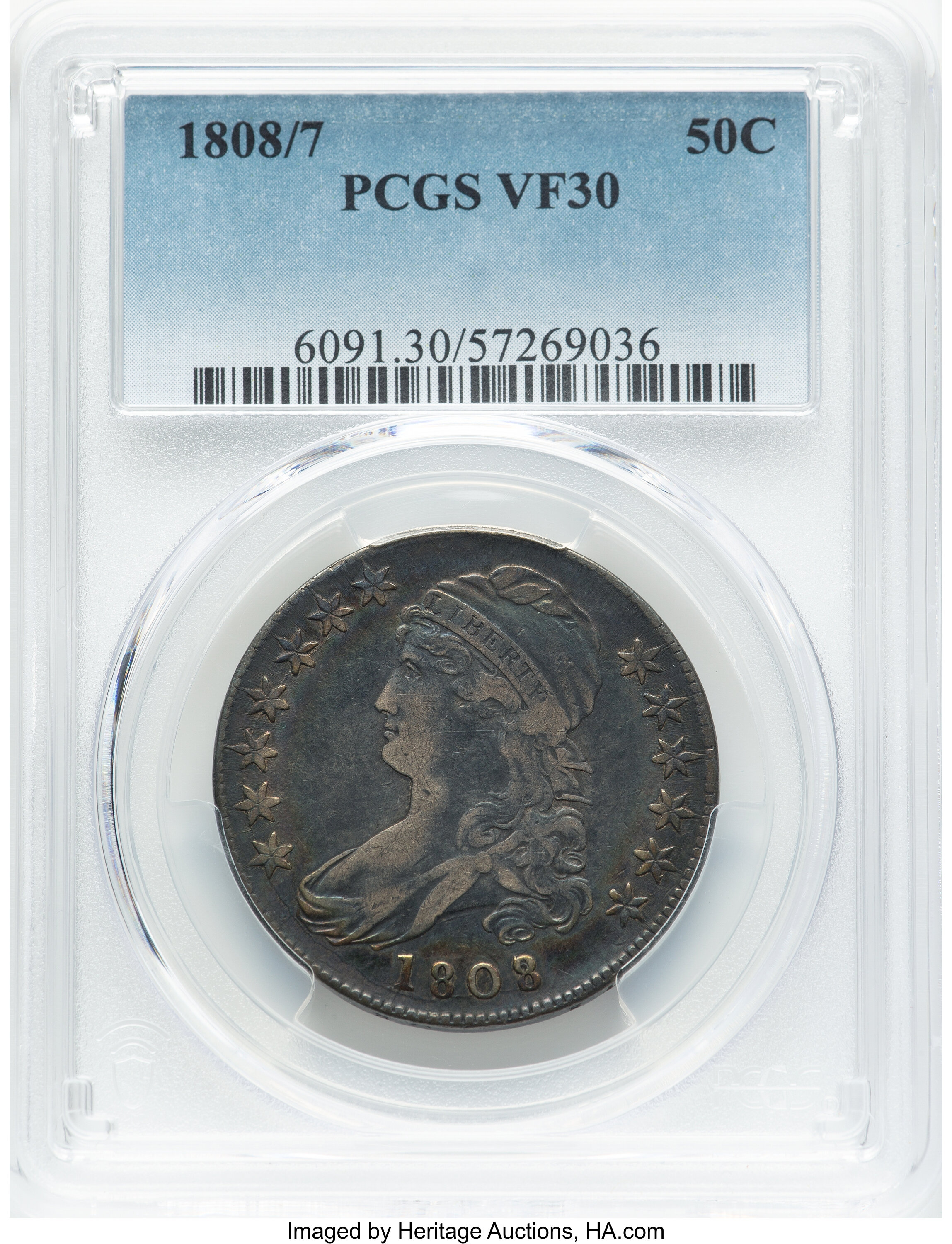 1808/7 50C O-101, R.1, VF30 PCGS.... Bust Half Dollars | Lot #27173 ...