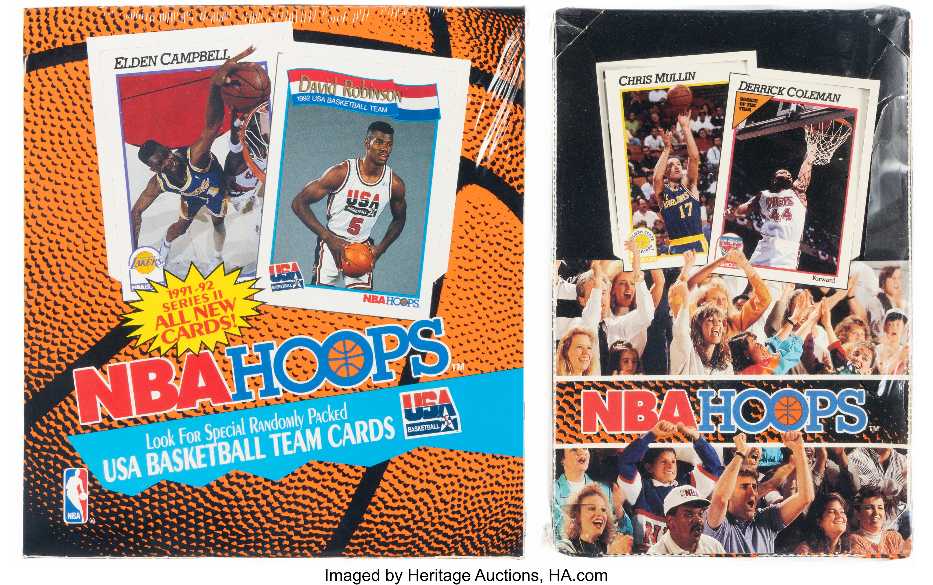 1991 NBA Hoops Basketball Series 1 Unopened Box & Series 2 Unopened ...