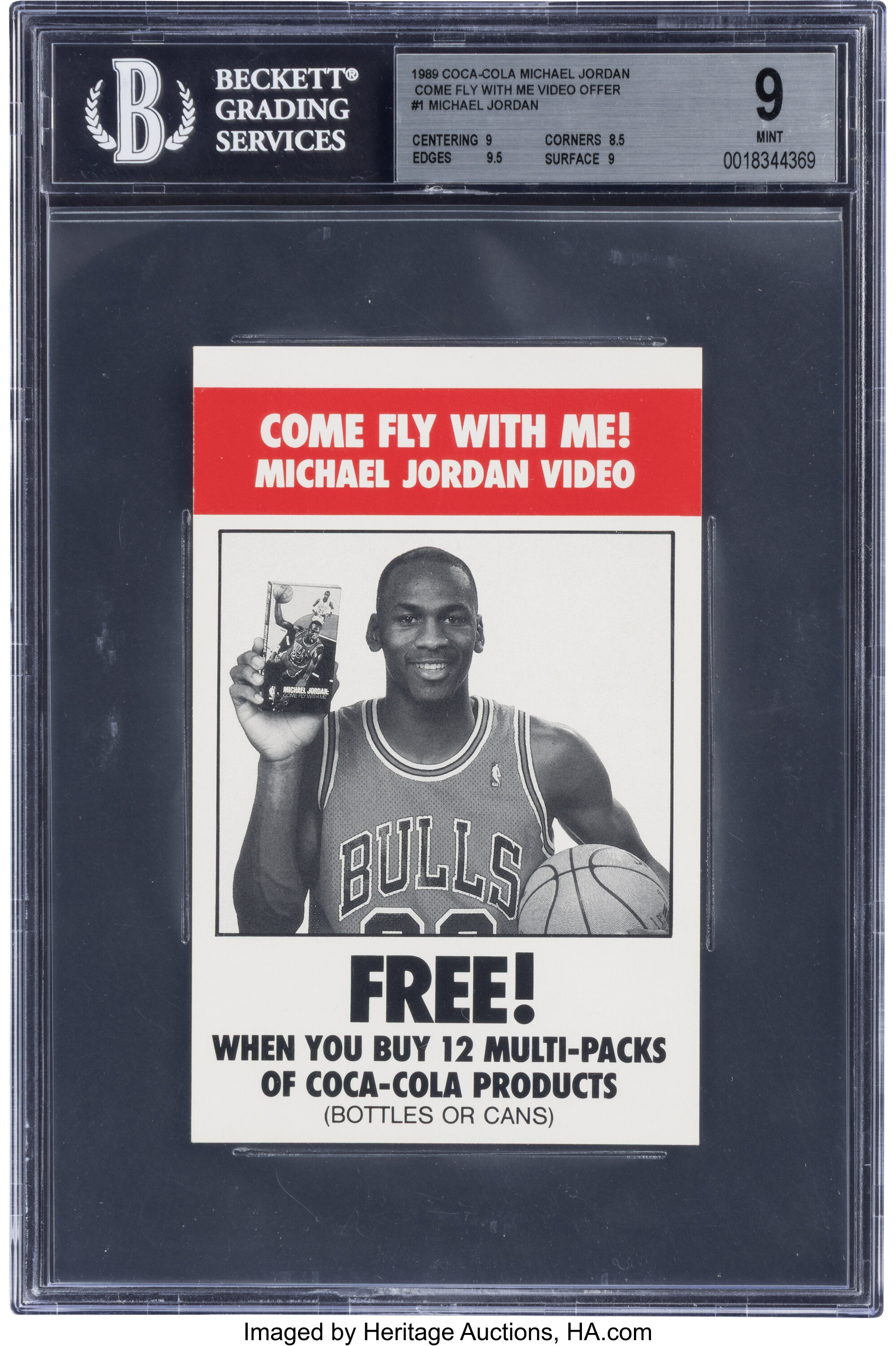 1989 Coca-Cola Michael Jordan (Come Fly with Me Video Offer) #1 BGS ...