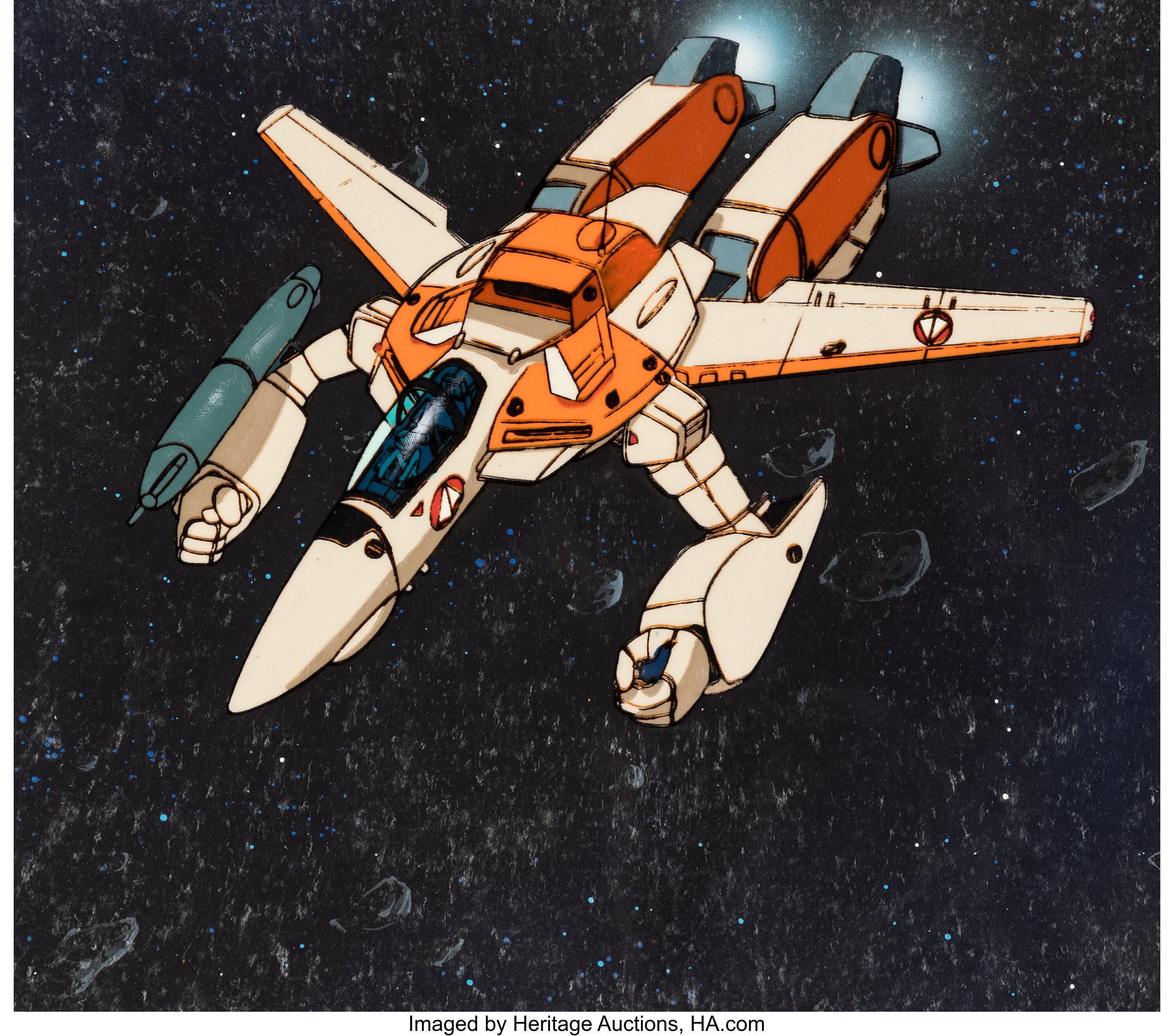 Super Dimension Fortress Macross VF-1D Valkyrie Production Cel with ...