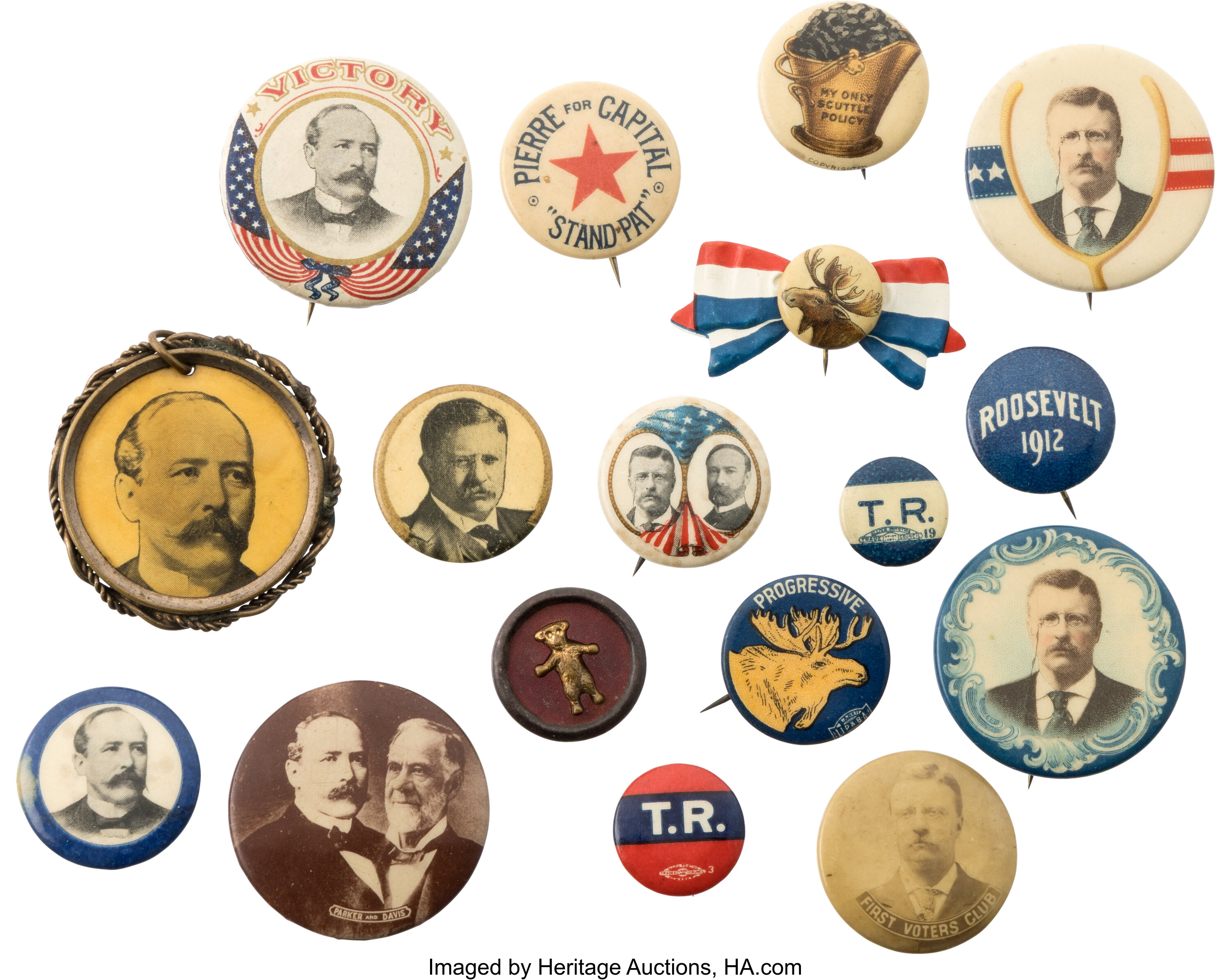 Theodore Roosevelt and Alton B. Parker: Buttons, Etc.... Political ...