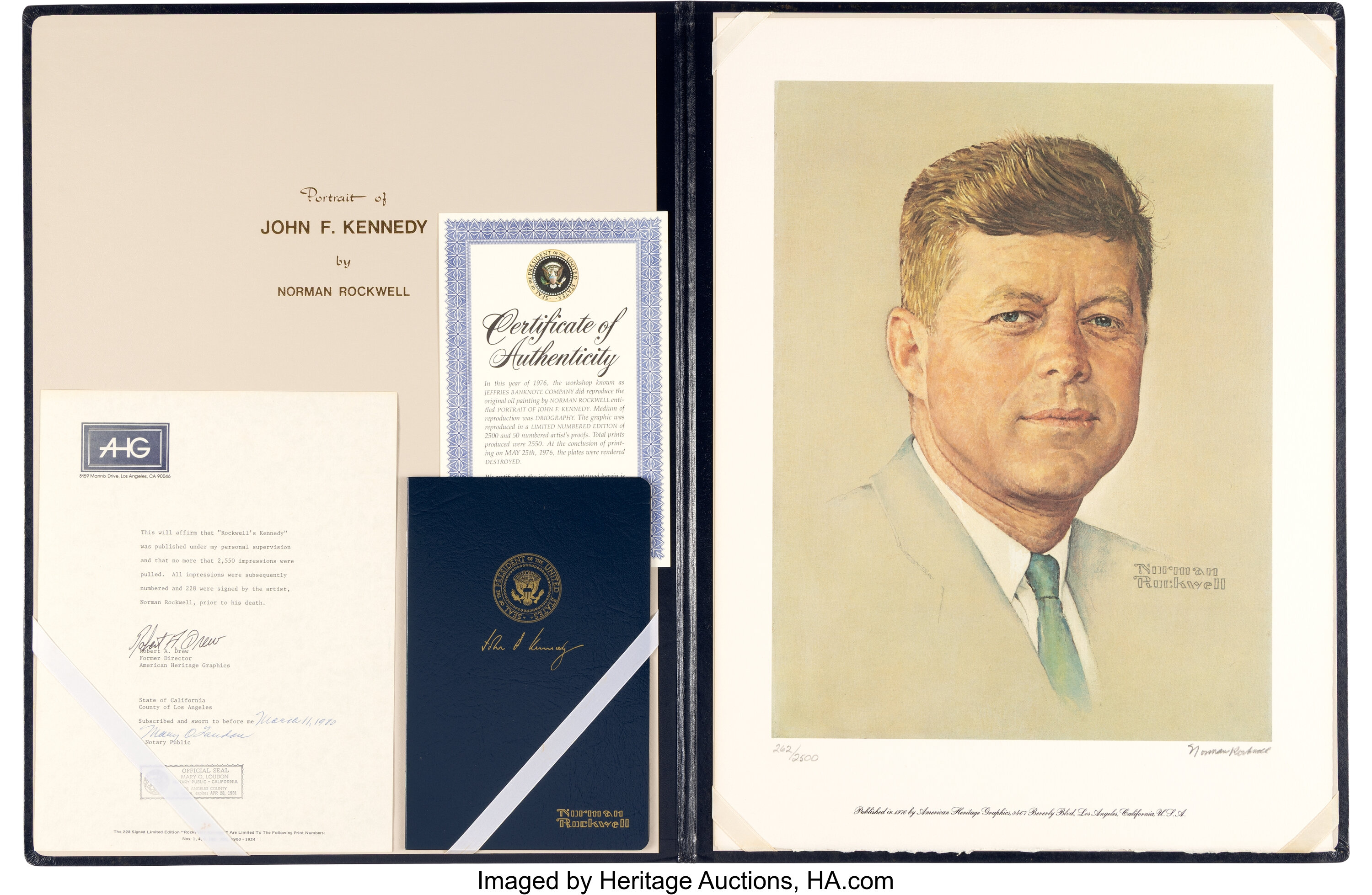 John F. Kennedy: Presidential Portrait Print by Norman Rockwell. | Lot ...