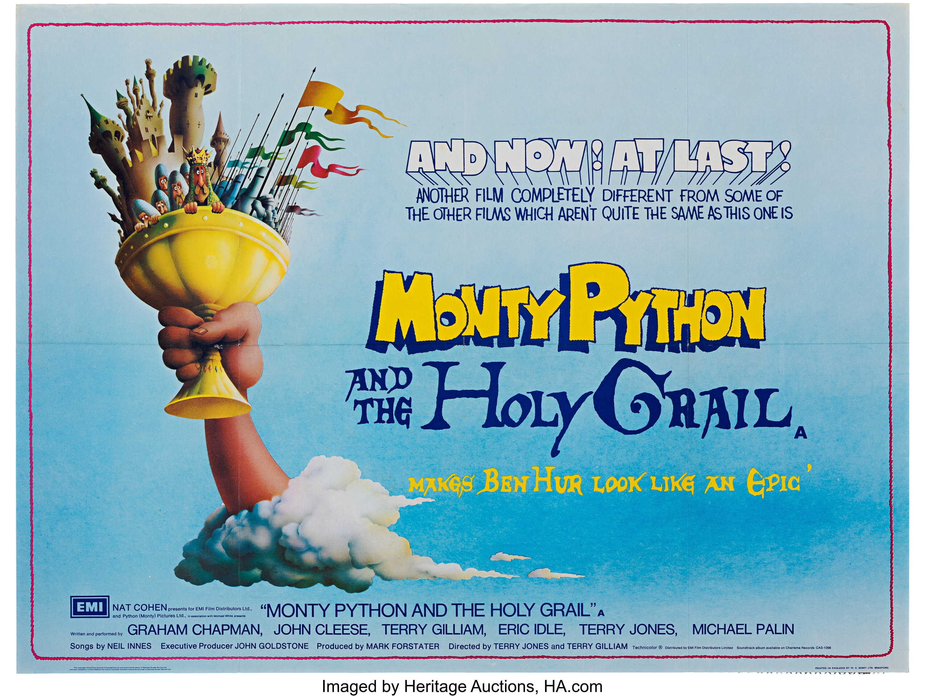 Monty Python and the Holy Grail (EMI, 1975). Folded, Very Fine-. | Lot ...
