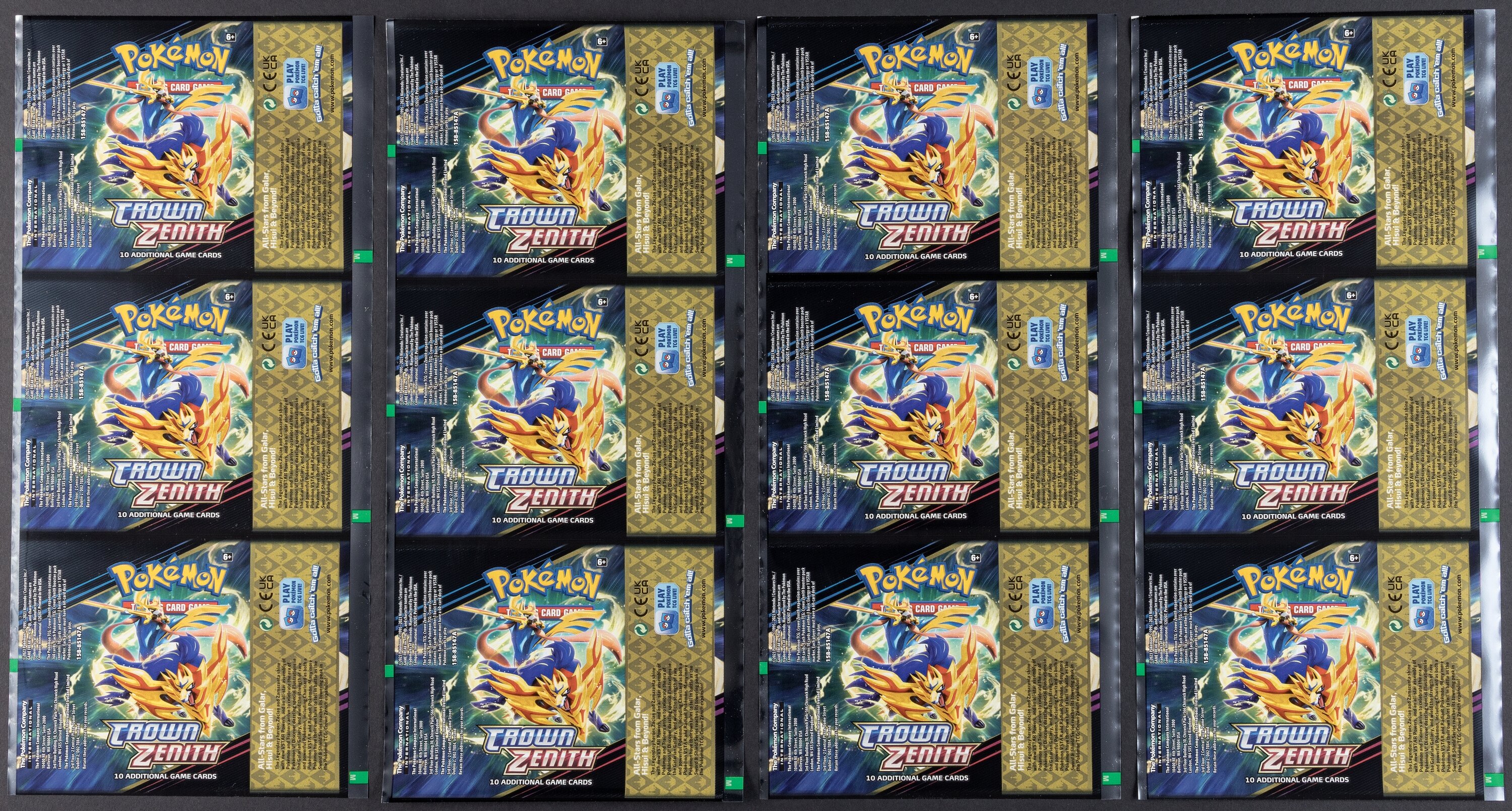 Pokémon Crown Zenith Booster Pack Wrapping Uncut Sheets Group of 4 ...