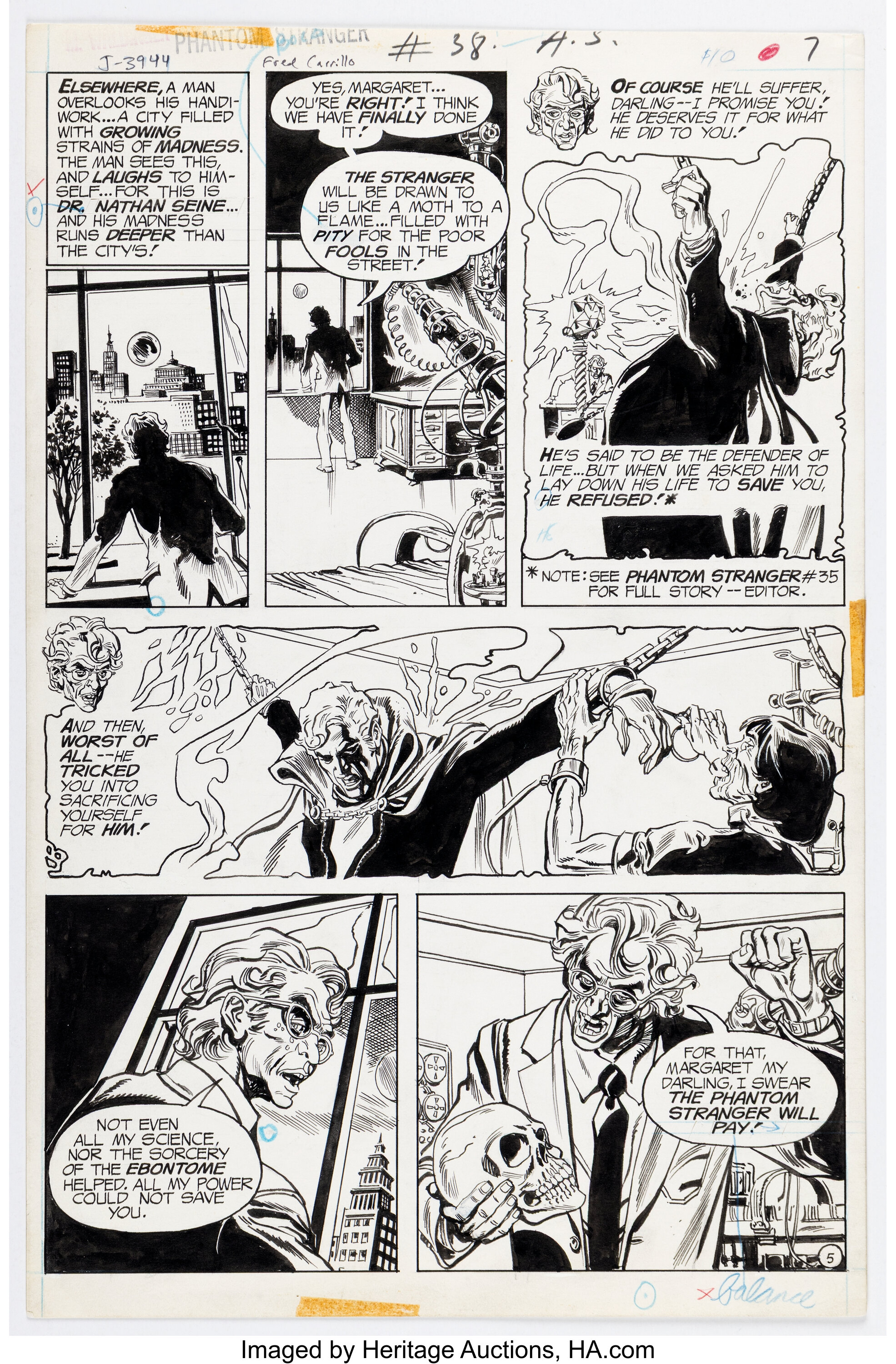 Fred Carrillo The Phantom Stranger #38 "The Curse of the Stalking | Lot ...