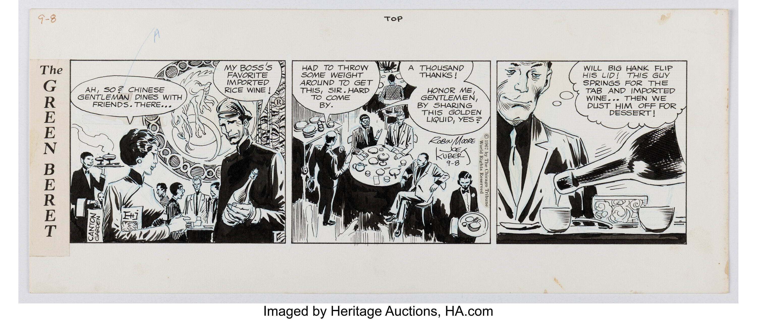 Joe Kubert Tales of the Green Beret Daily Comic Strip Original Art ...