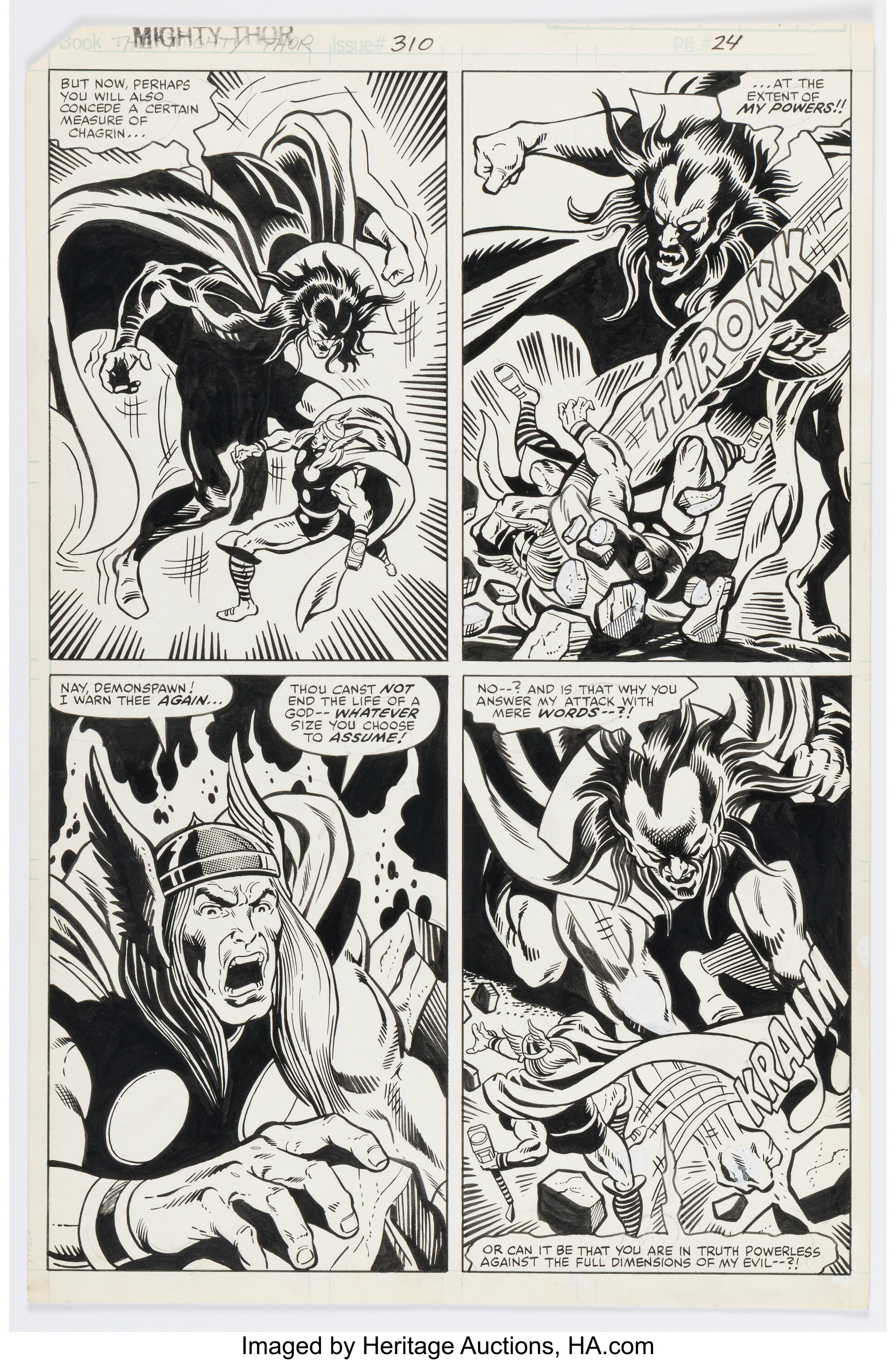 Keith Pollard and Gene Day Thor #310 Mephisto Story Page 17 | Lot ...