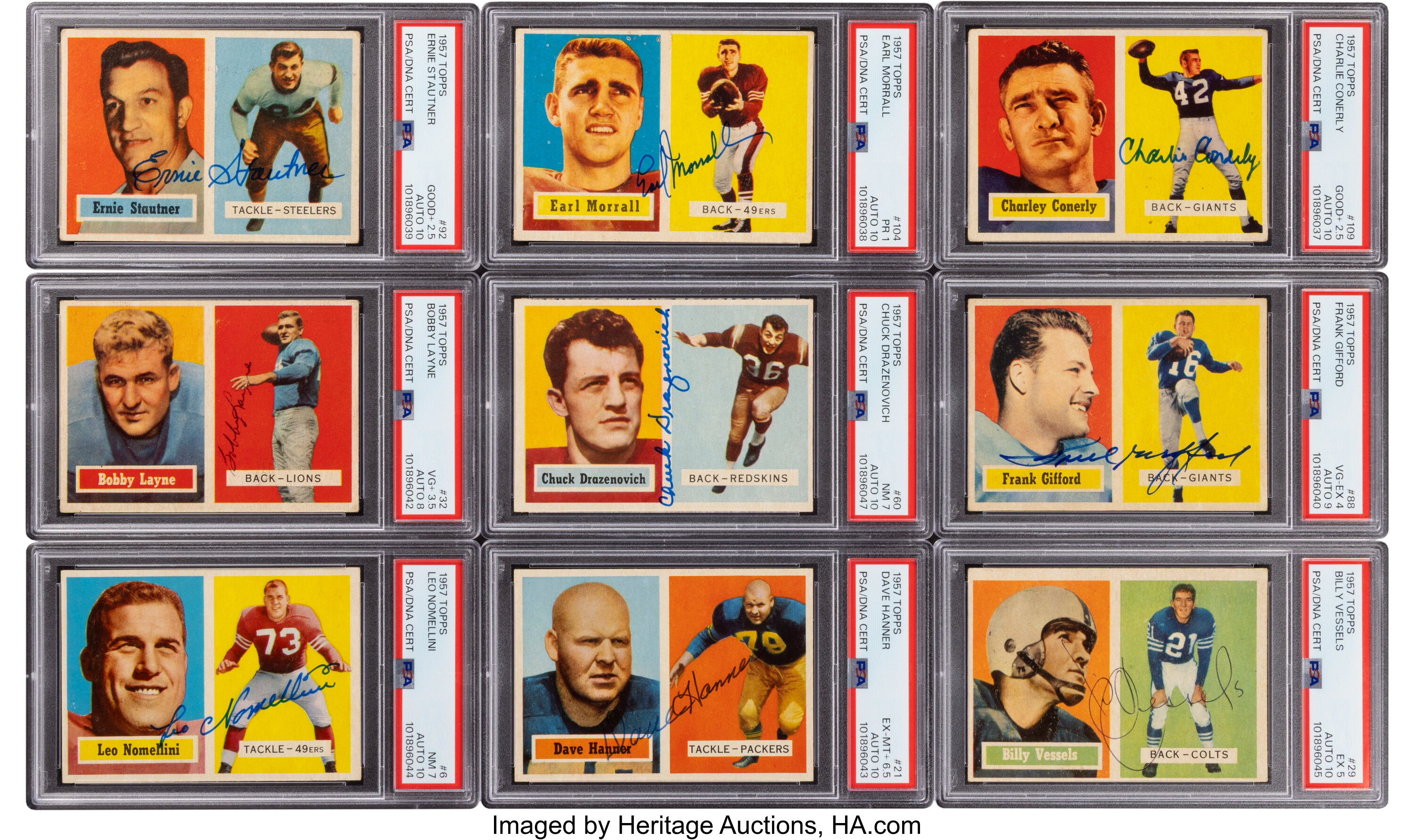 1957 Topps Football Signed Near Set (132/154). ... Football Cards | Lot ...