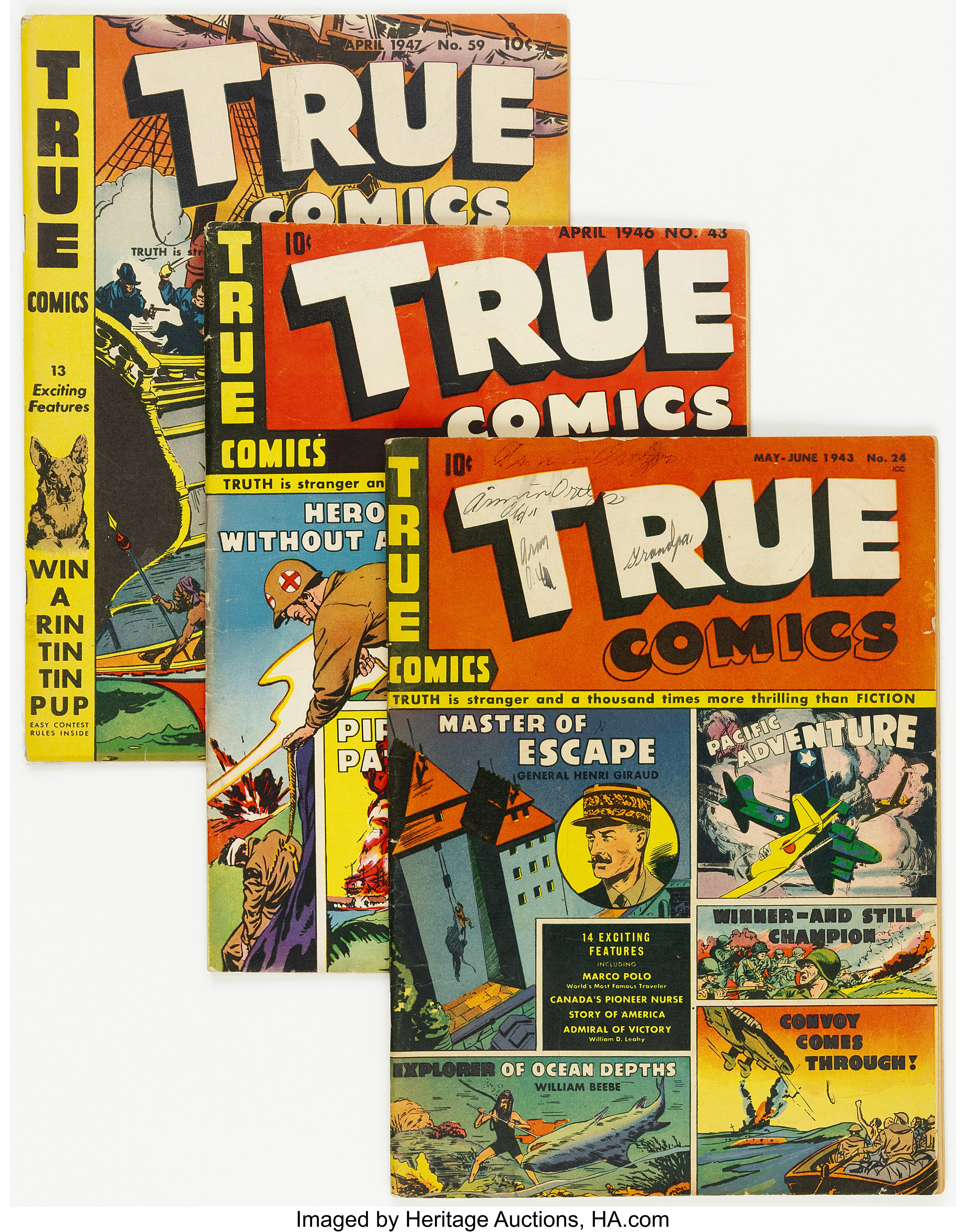 True Comics Group of 14 (True, 1940s) Condition: Average VG.... | Lot ...