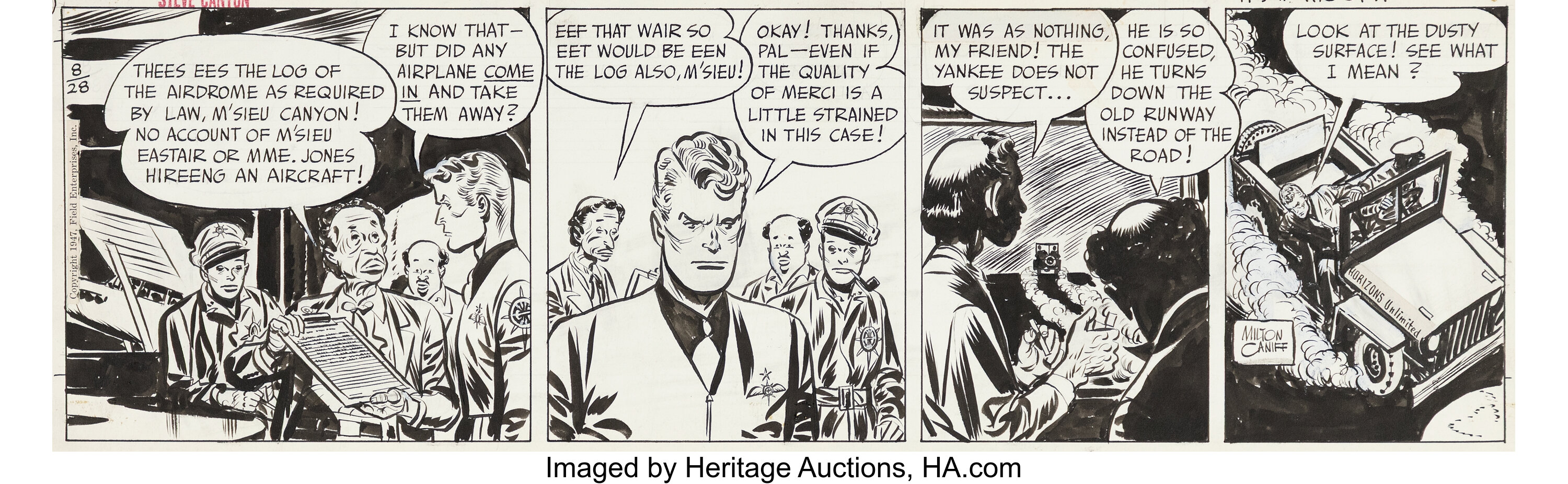 Milton Caniff Steve Canyon Daily Comic Strip Original Art dated | Lot ...