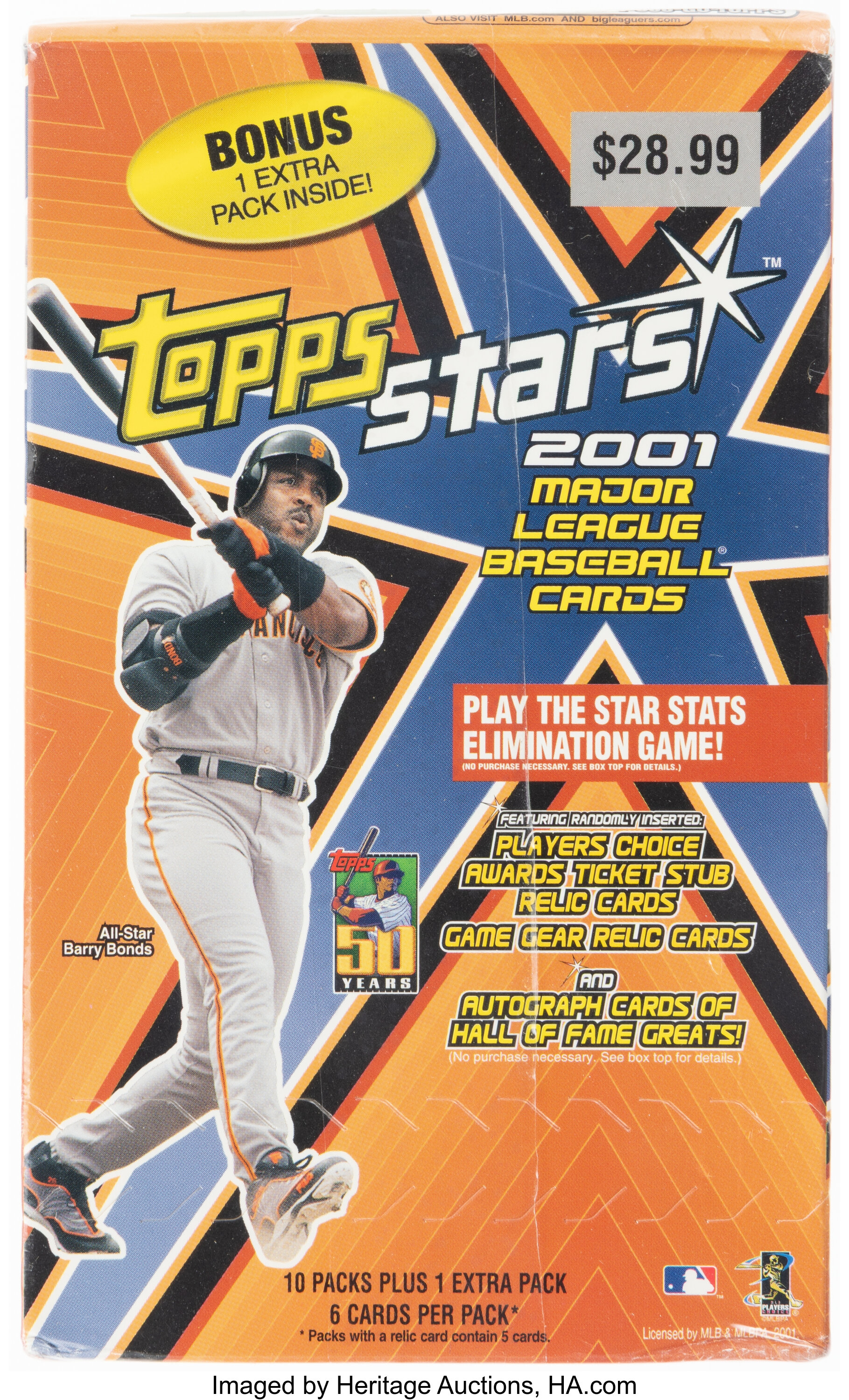 2001 Topps Stars Baseball Unopened Blaster Box with 11 Packs - | Lot ...