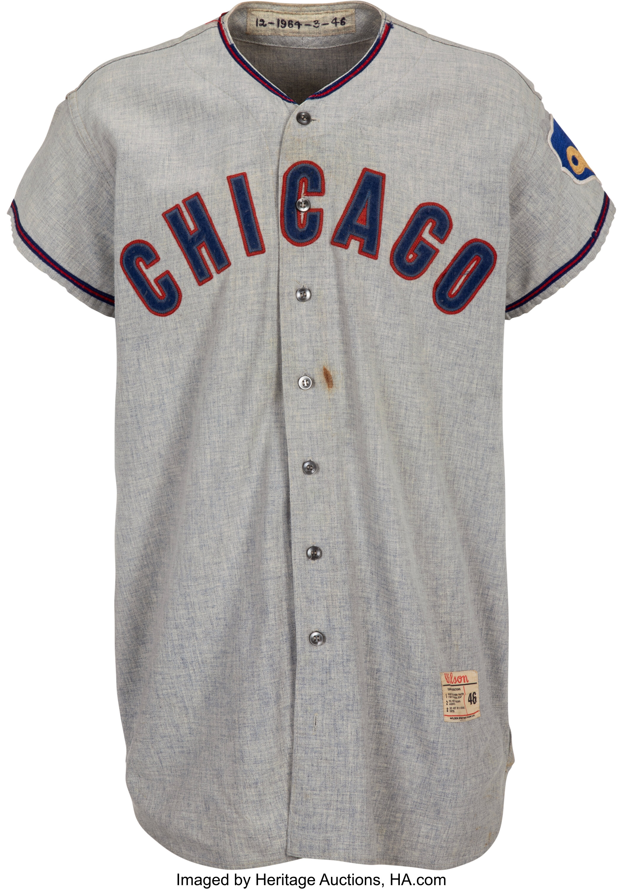 1964 Len Gabrielson Game Worn Chicago Cubs Jersey.... Baseball | Lot ...