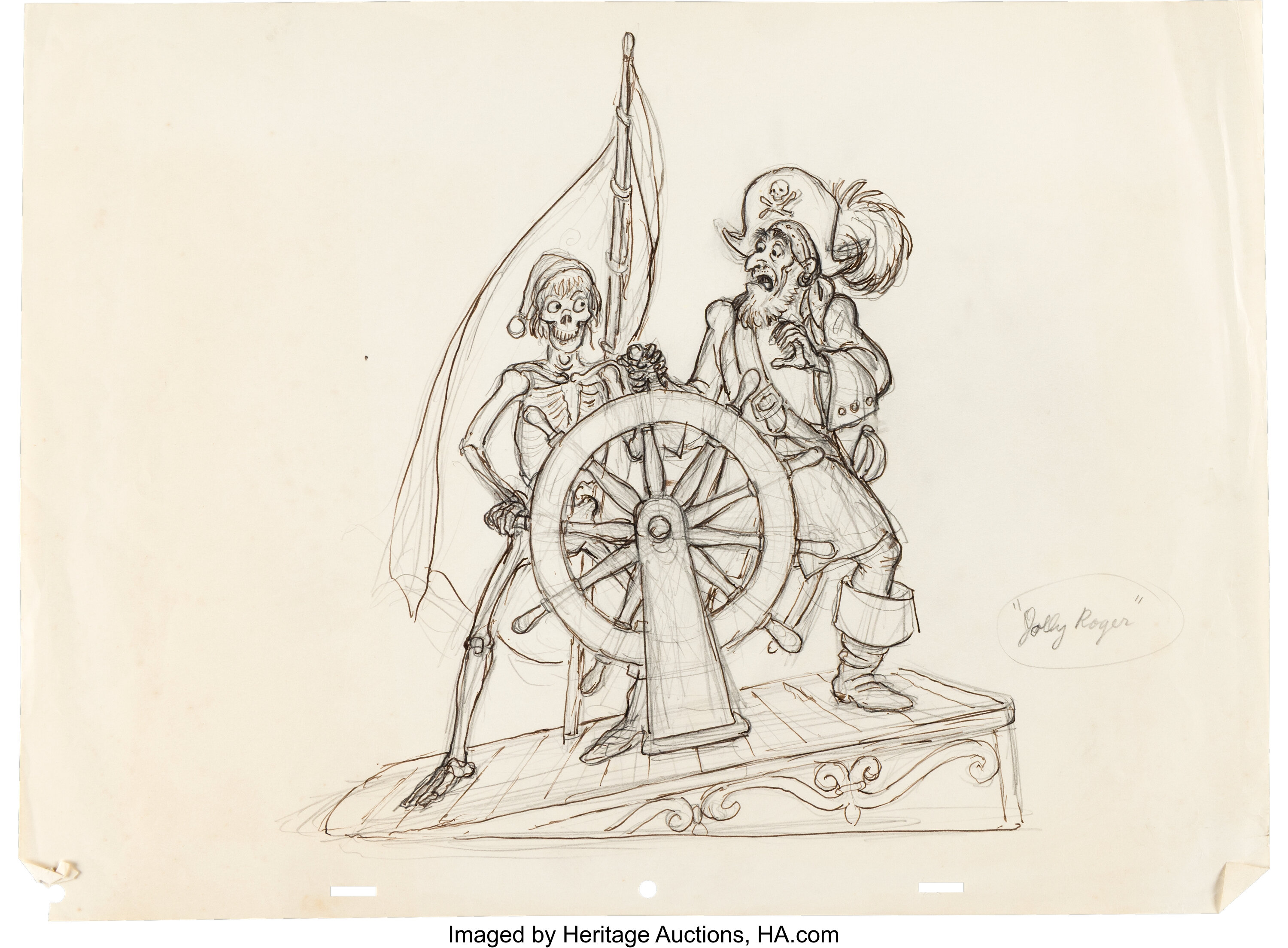 Marc Davis - Pirates of the Caribbean Original "Jolly Roger" | Lot ...