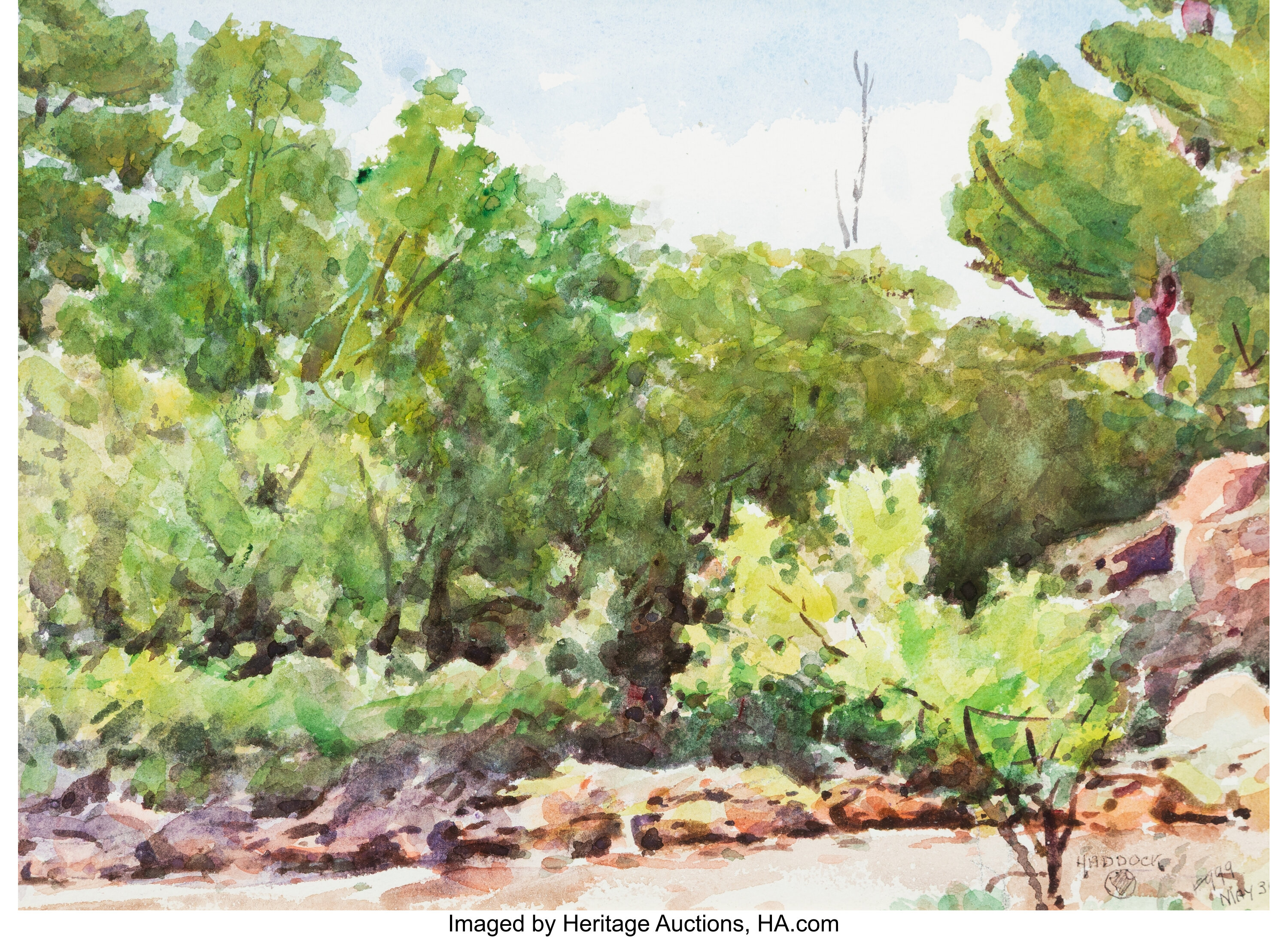 Arthur Earl Haddock (American, 1895-1980). Spring Creek, 1973. | Lot ...
