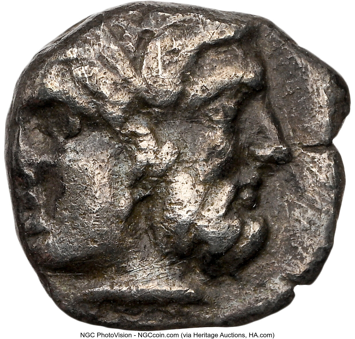 Greek: TROAN ISLANDS. Tenedos Ca. 500-450 BC. AR obol (18mm, 9h). | Lot ...