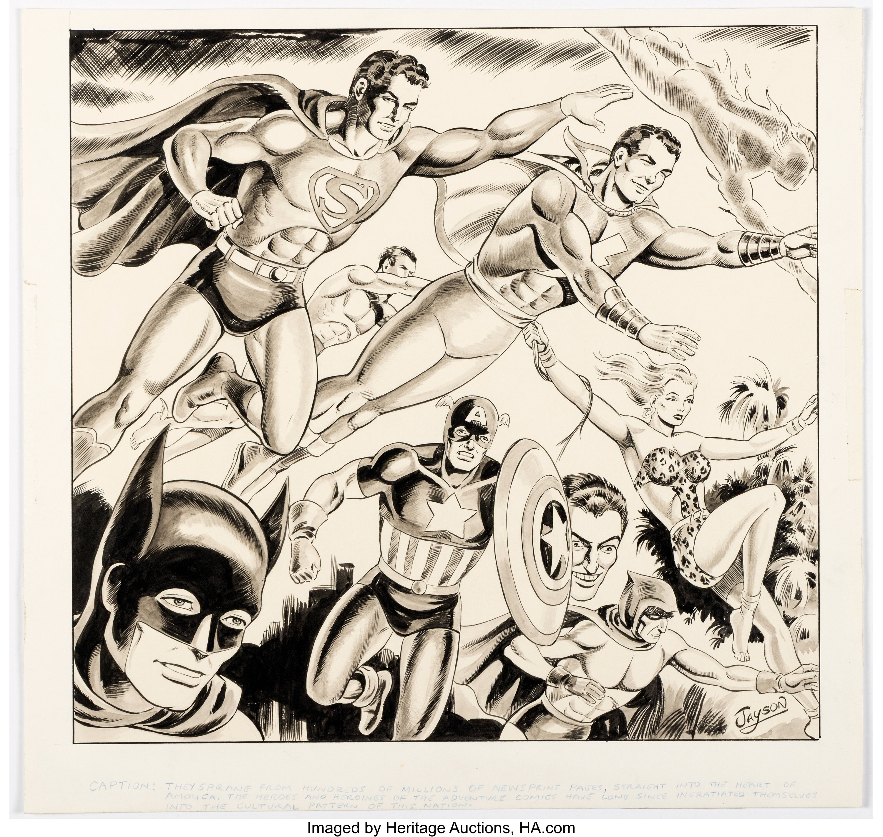 Jay Disbrow (as Jayson) - Golden Age Superheroes Illustration | Lot ...