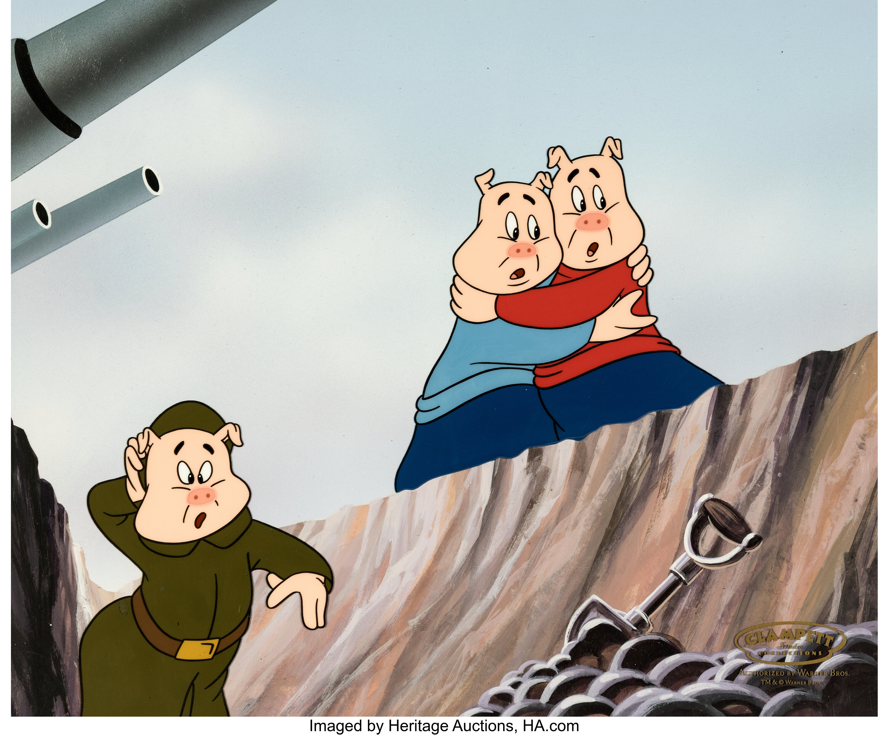 "A Strange Howl" The Three Little Pigs 1 of 1 Presentation Cel by | Lot ...