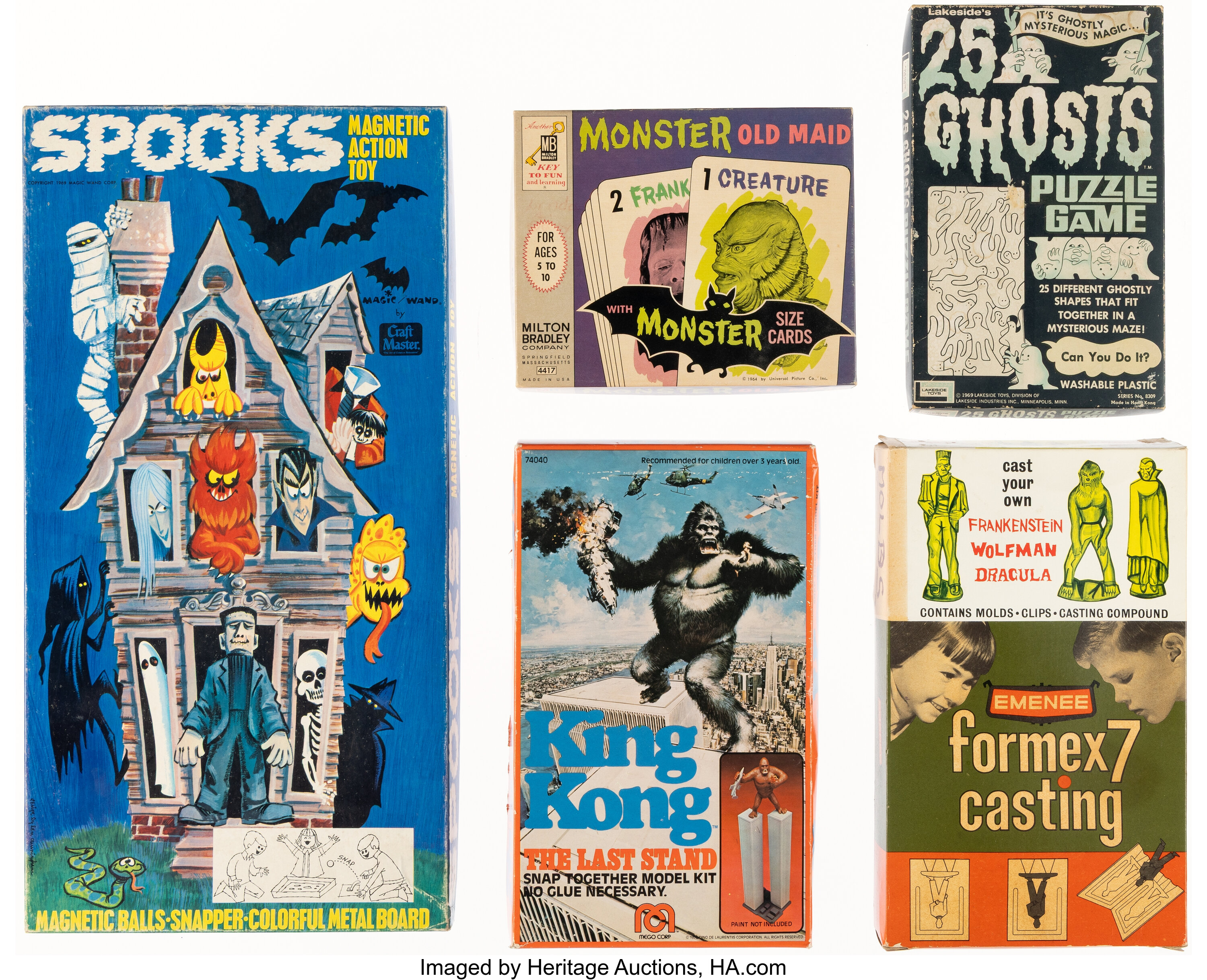 Monster Puzzles, Games, & Crafts Lot of 5 (various, 1960s-70s ...