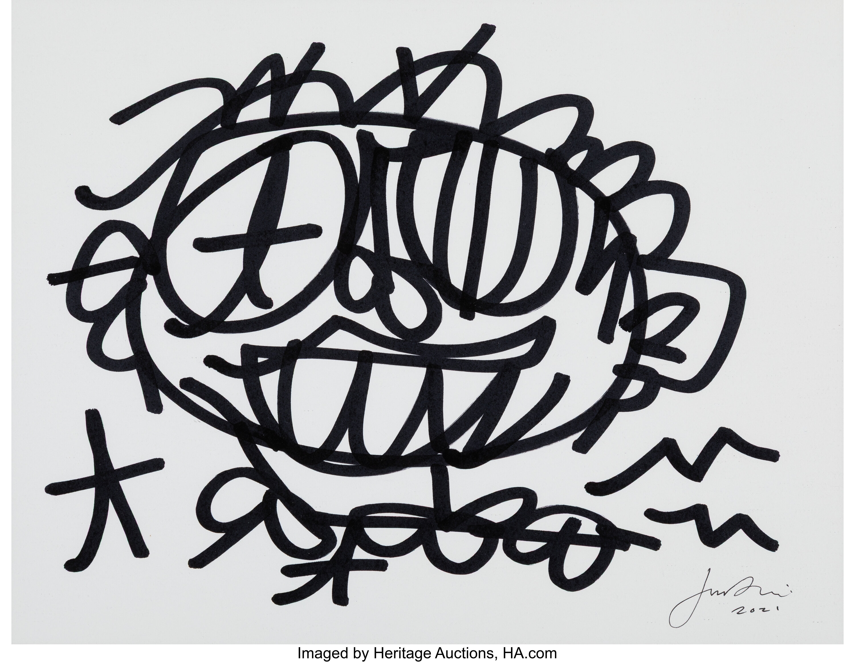 JM Rizzi (b. 1975). Untitled, 2021. Ink on paper. 11 x 14 inches | Lot ...