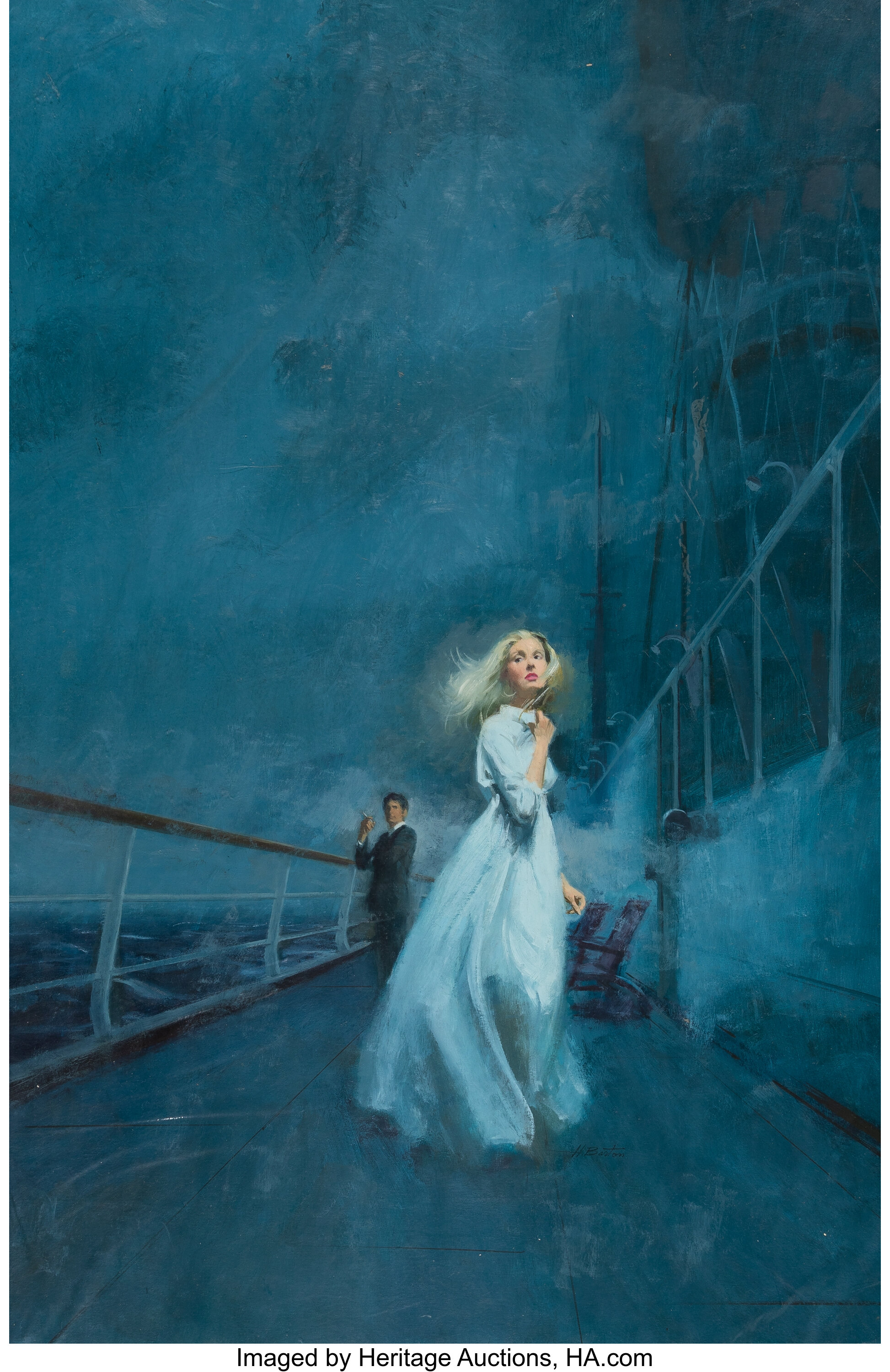 Harry Barton (American, 1908-2001). The Hovering Darkness paperback ...