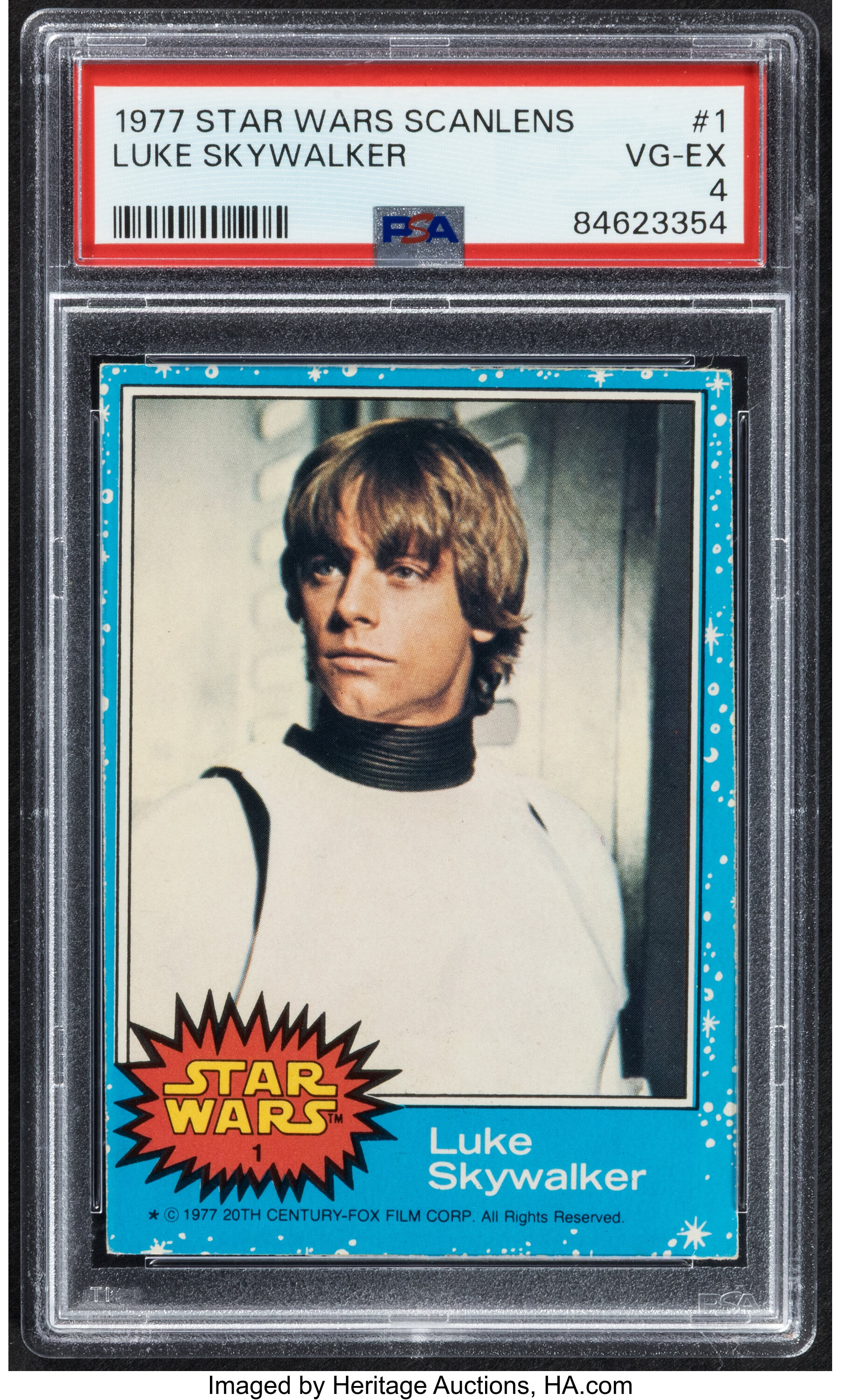 1977 Scanlens Star Wars #1 Luke Skywalker - PSA 4 (Only 34 Graded ...