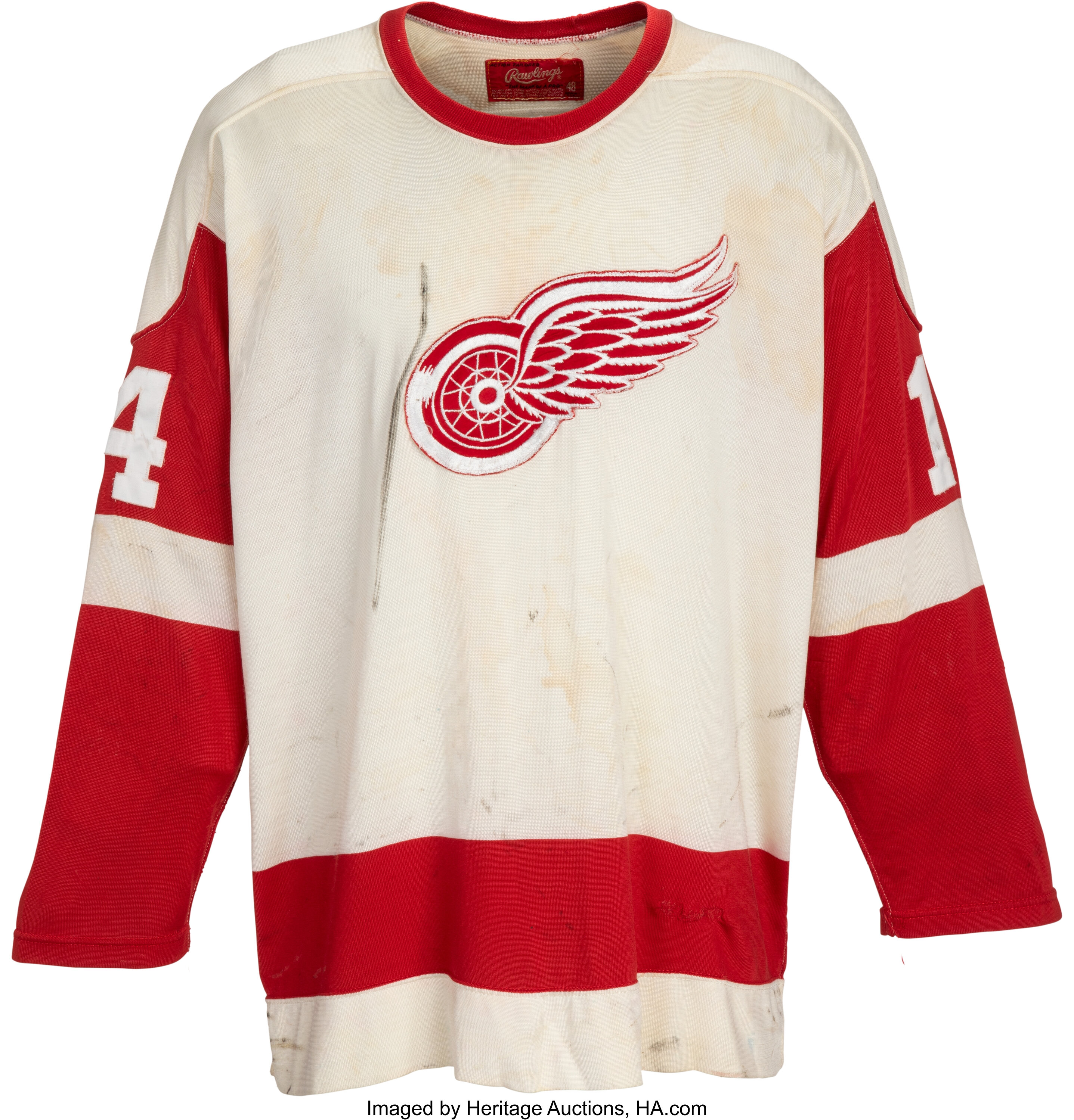 1973-76 Nick Libett Game Worn Detroit Red Wings Jersey With | Lot ...