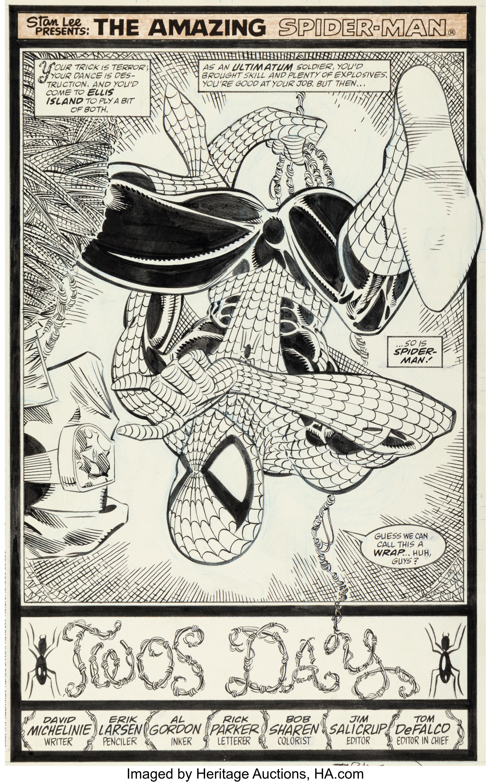 Erik Larsen and Al Gordon The Amazing Spider-Man #324 Splash Page 1 ...