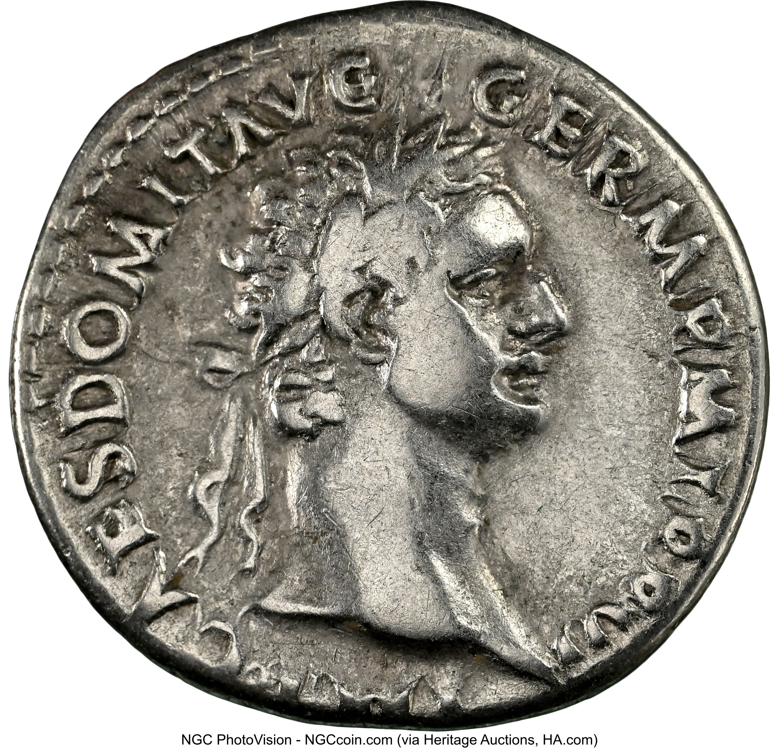 Roman Imperial: Domitian, as Augustus (AD 81-96). AR denarius | Lot ...