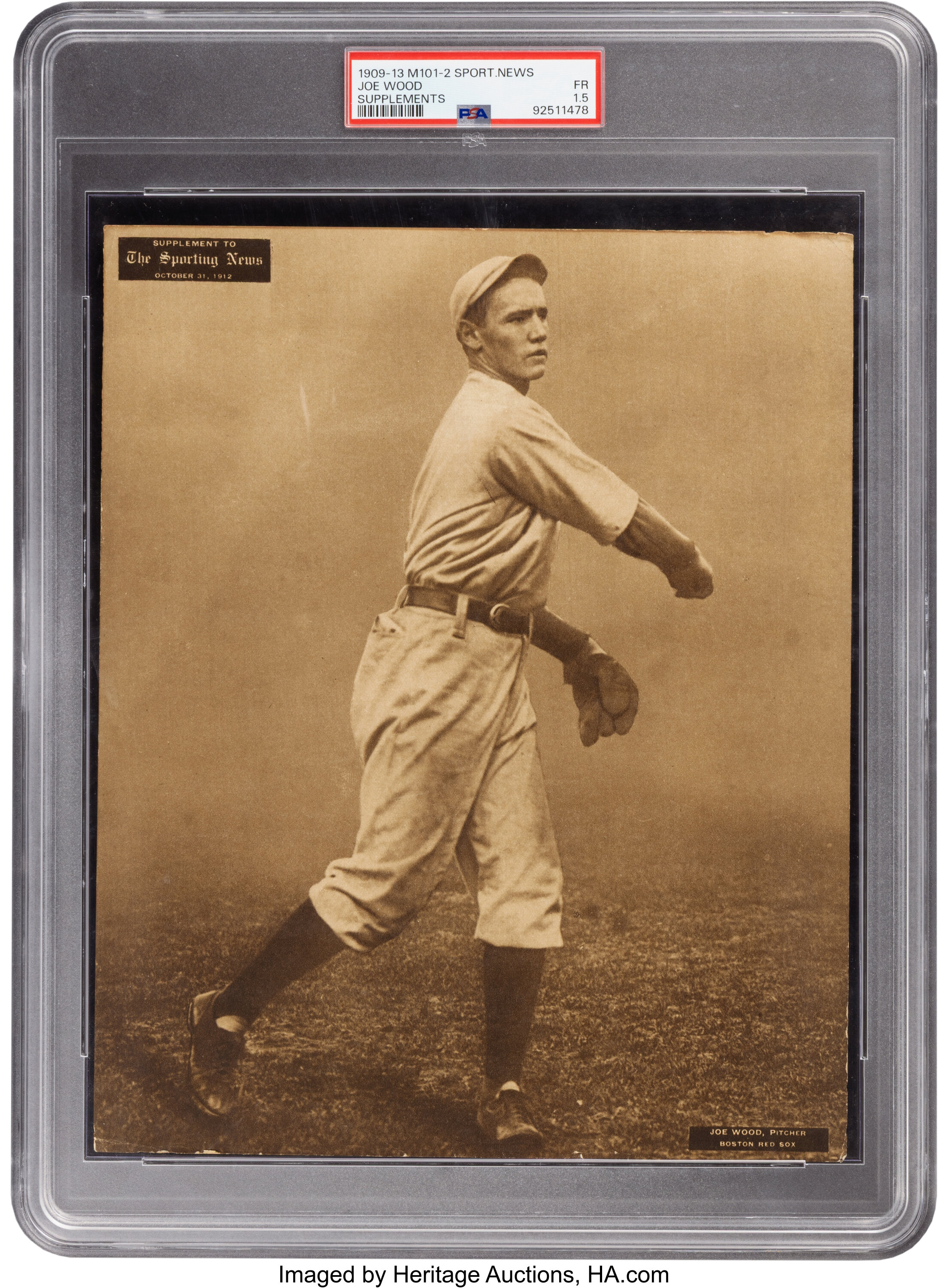1909-13 M101-2 Sporting News Supplements Joe Wood PSA Fair 1.5 - | Lot ...