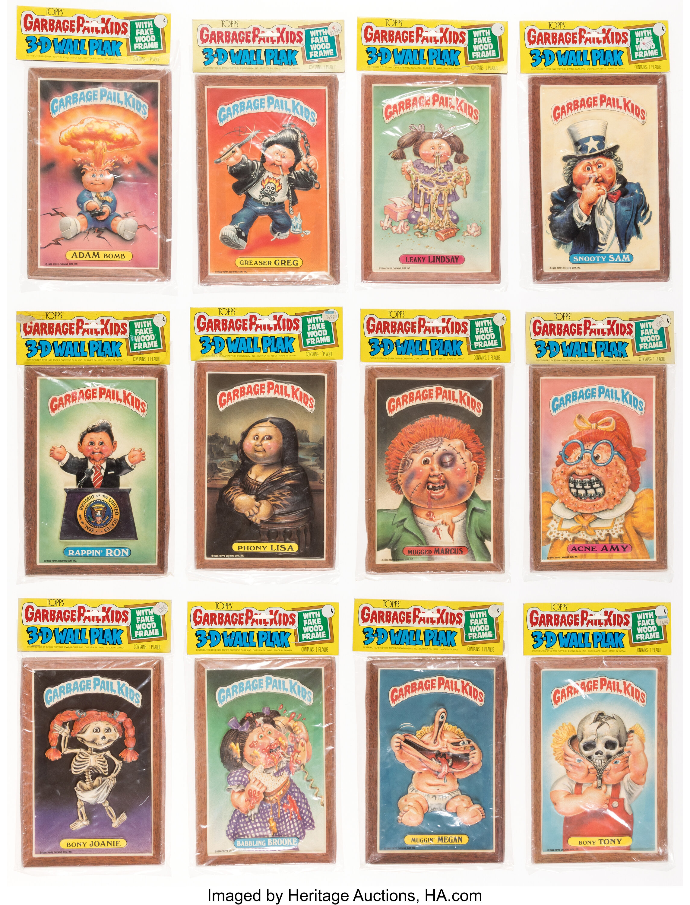 Topps Garbage Pail Kids - Unopened 3-D Wall Plak Set - Complete Set ...