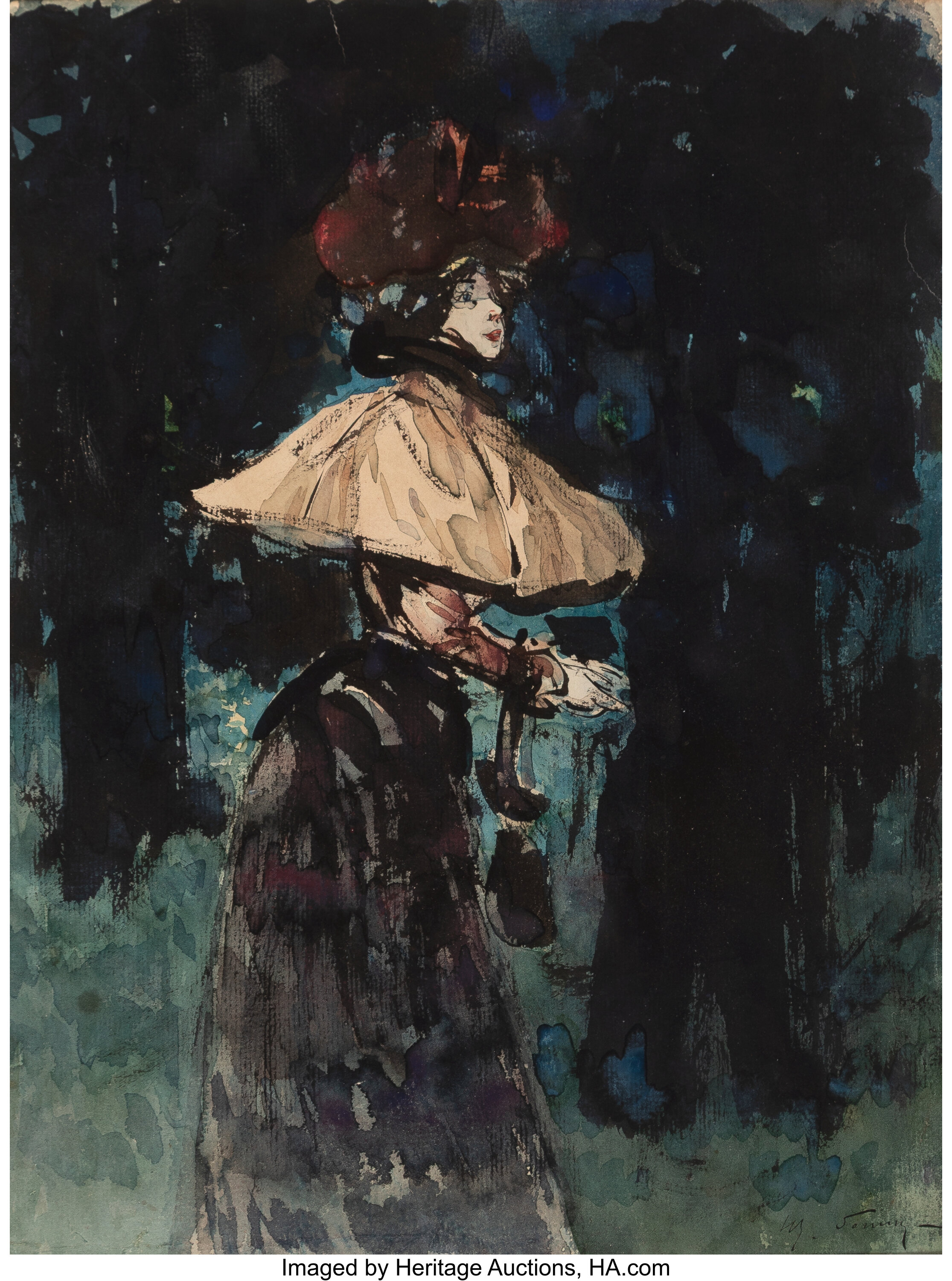 Henry Somm (French, 1844-1907). Fille de joie au bois, circa 1895 ...