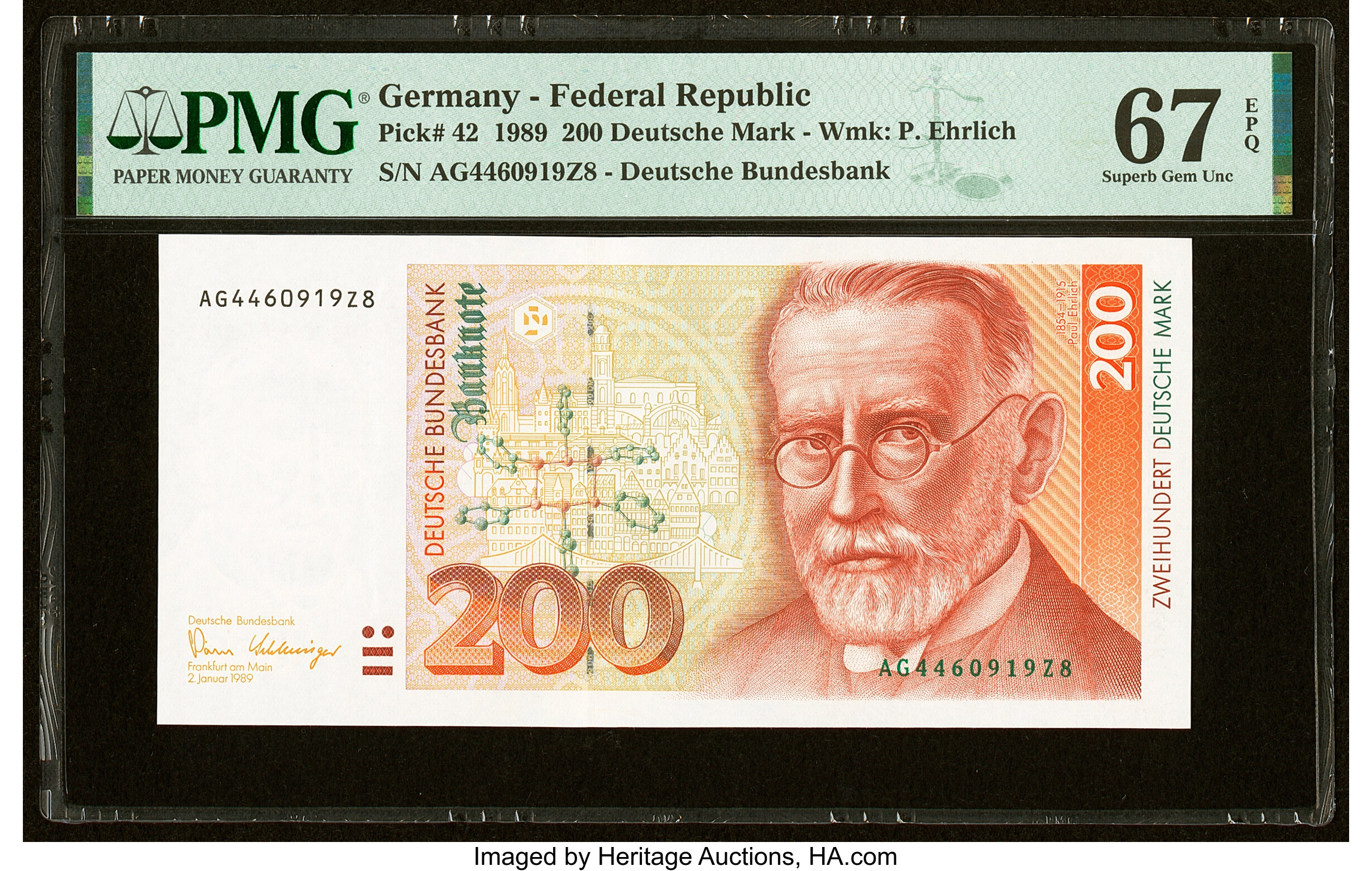 Germany Federal Republic Deutsche Bundesbank 200 Deutsche Mark | Lot ...