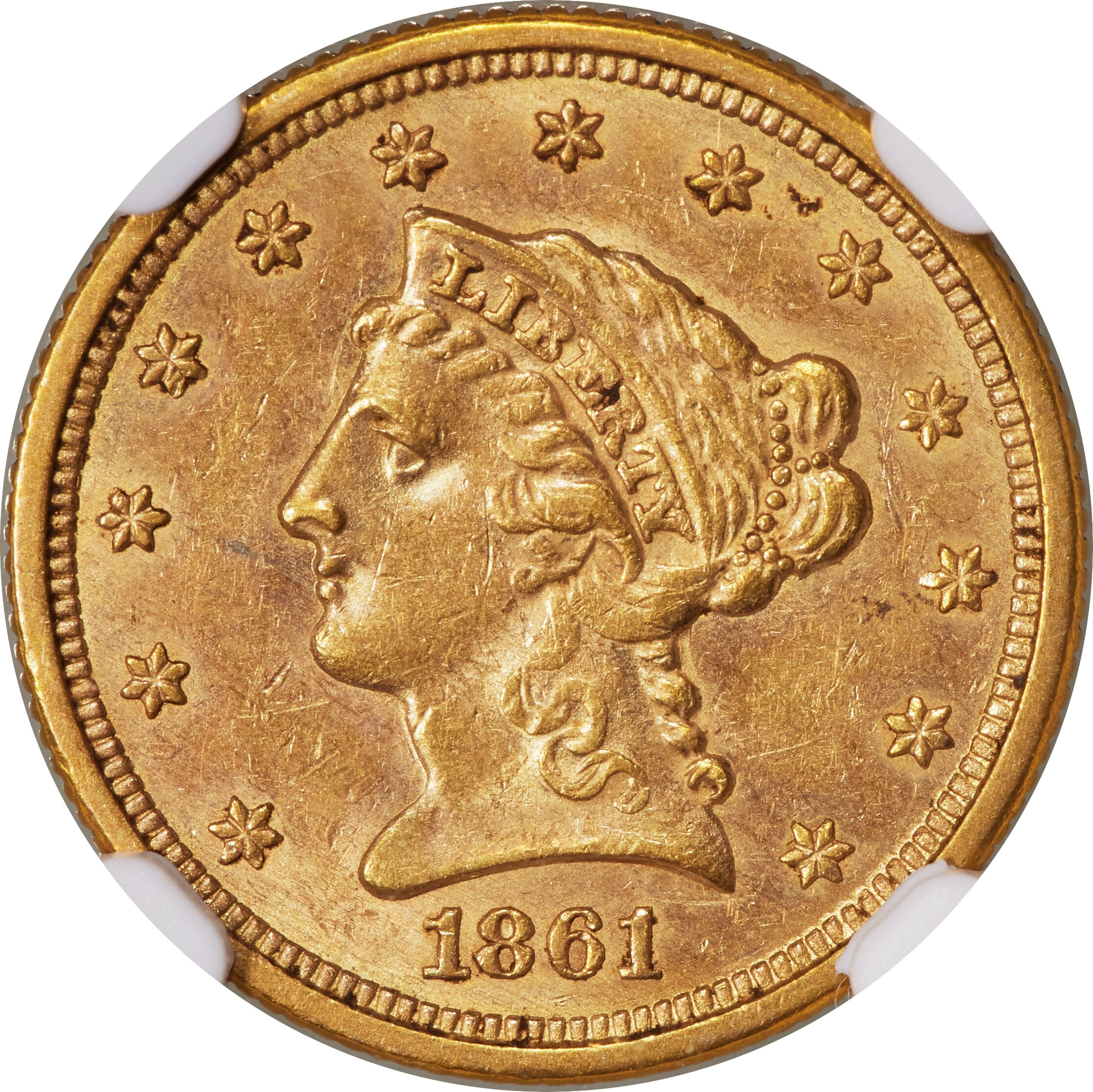 1861 $2 1/2 Old Reverse, Type One, MS61 NGC.... Liberty Quarter | Lot ...